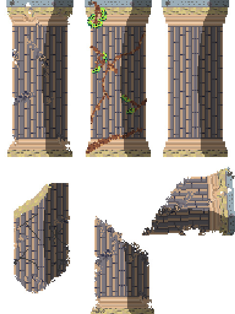 ArtStation - Low-poly pillars