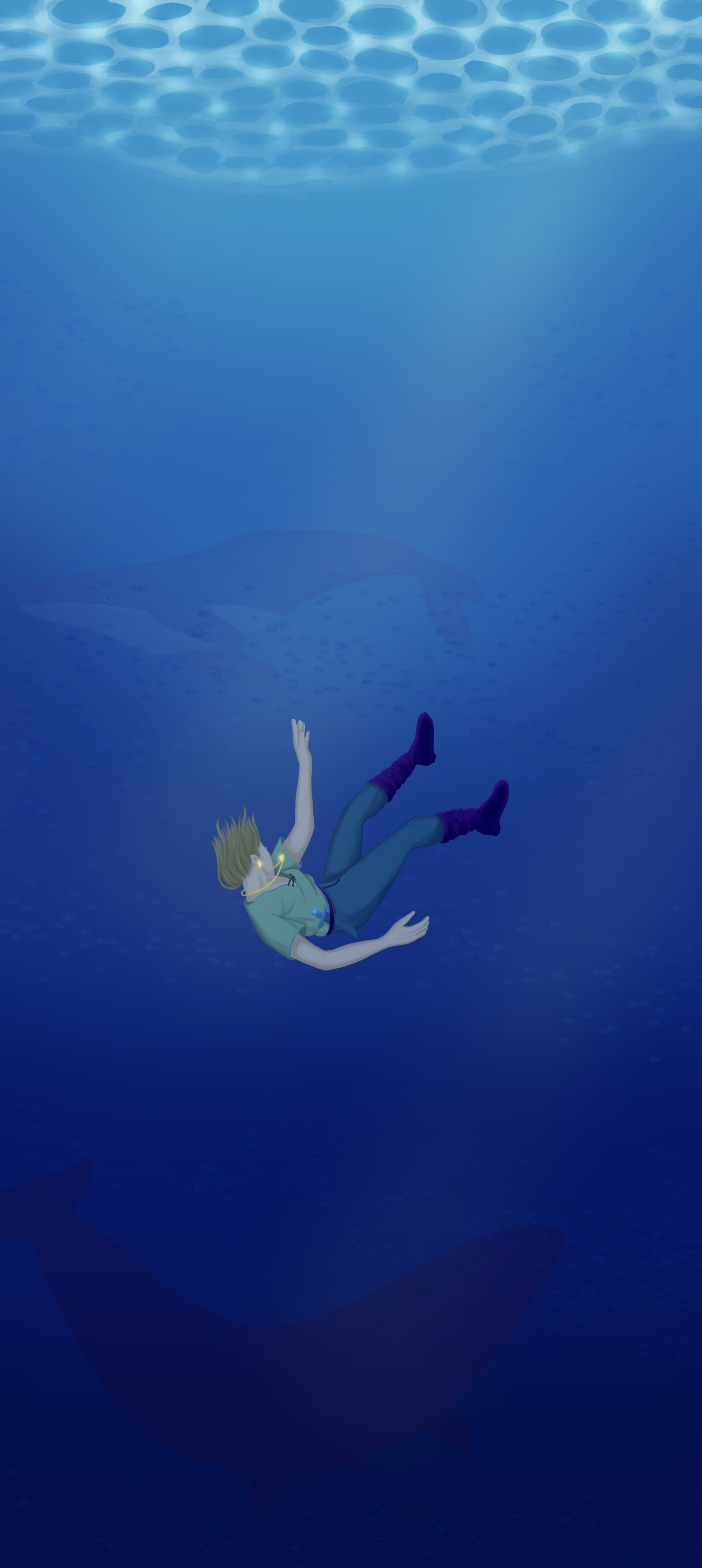 Anime Girl And Boy Drowning In Water