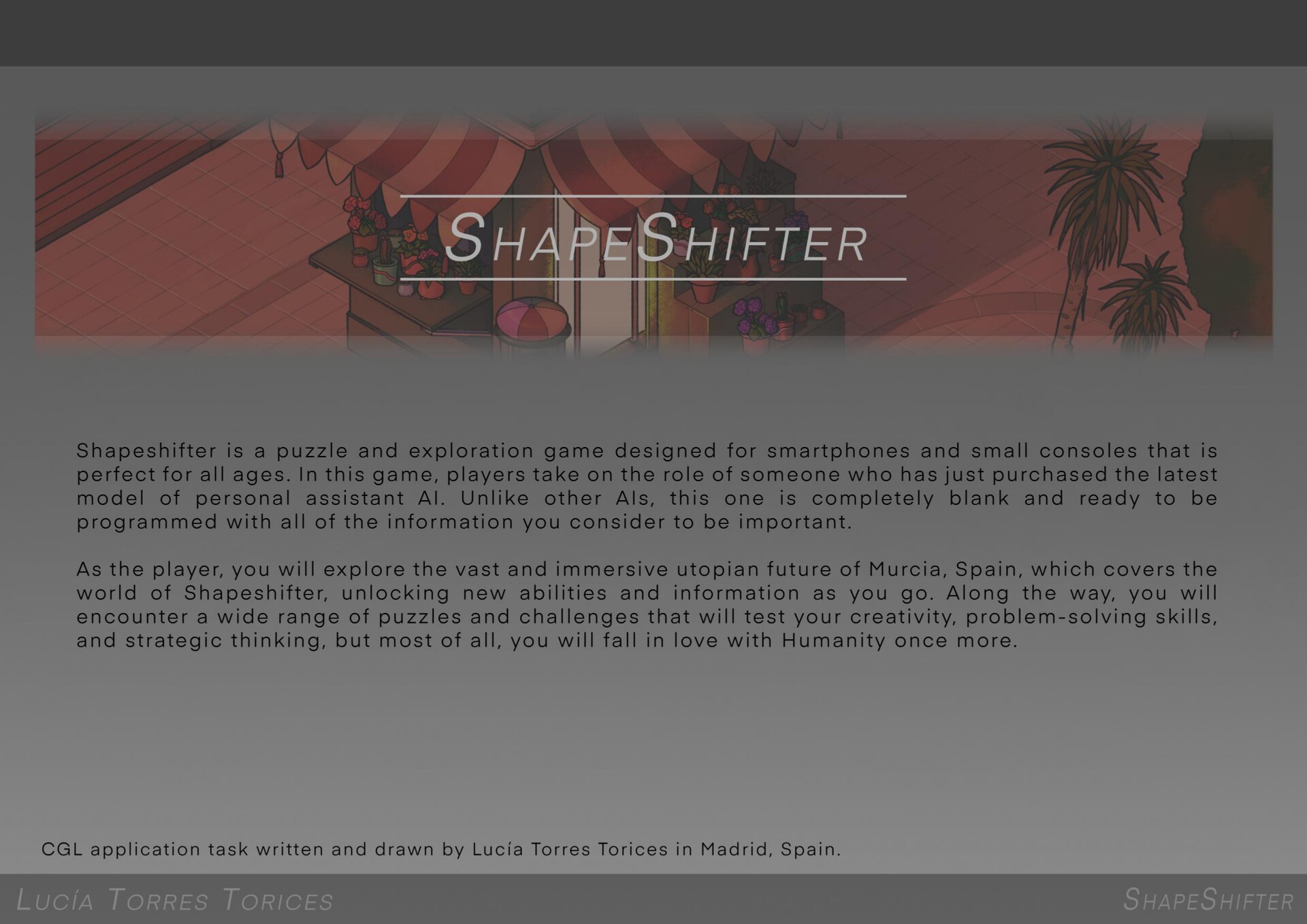 Lucía Torres - Shapeshifter - Game Art project