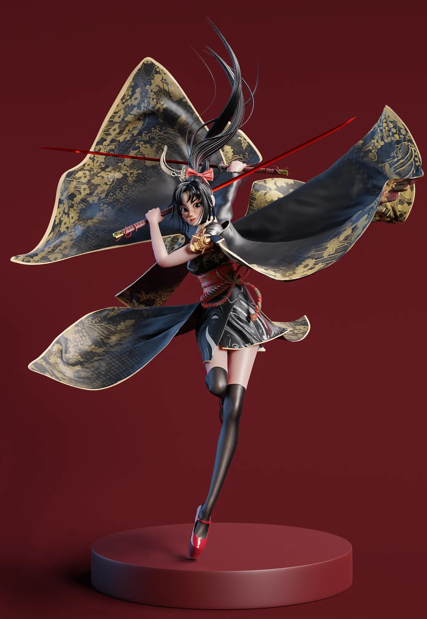ArtStation - Female samurai and Tai Dao