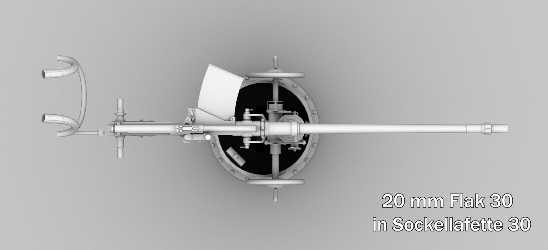 Barbu Gabriel - 20 mm Flak 30 in Sockellafette 30