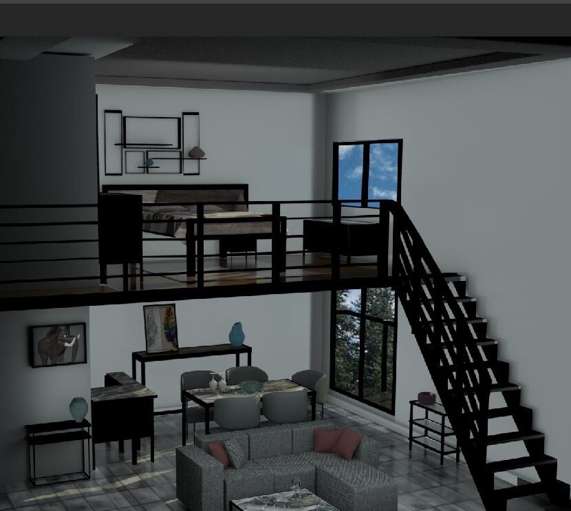 ArtStation - Loft Apartment Interior (daytime view)