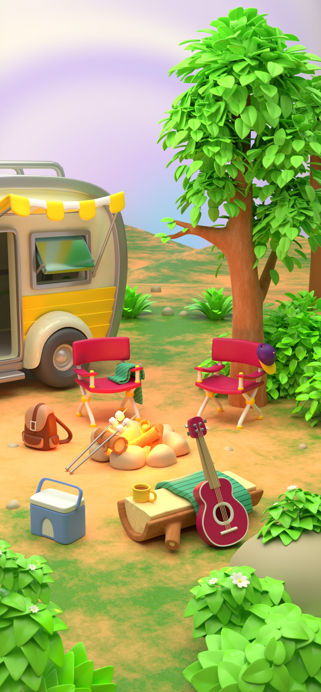 ArtStation - Camp Area referenced from 2D Concept Art