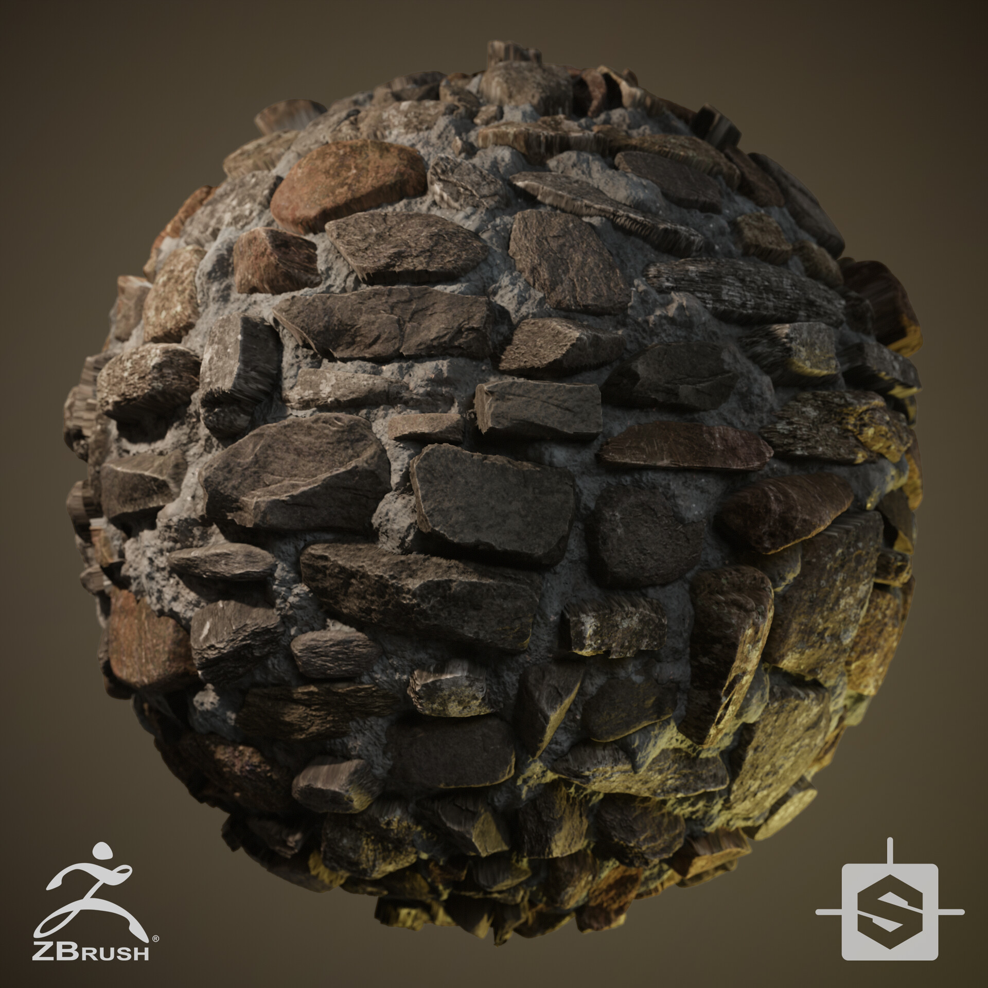ArtStation - Stone Wall - ZBrush - Substance Designer