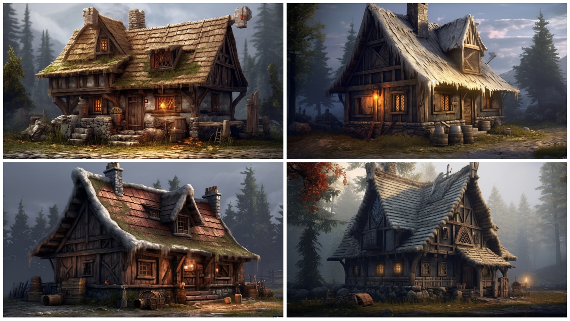 Concept Art - +230 Medieval Cabin Architecture(4k) | Vol_11