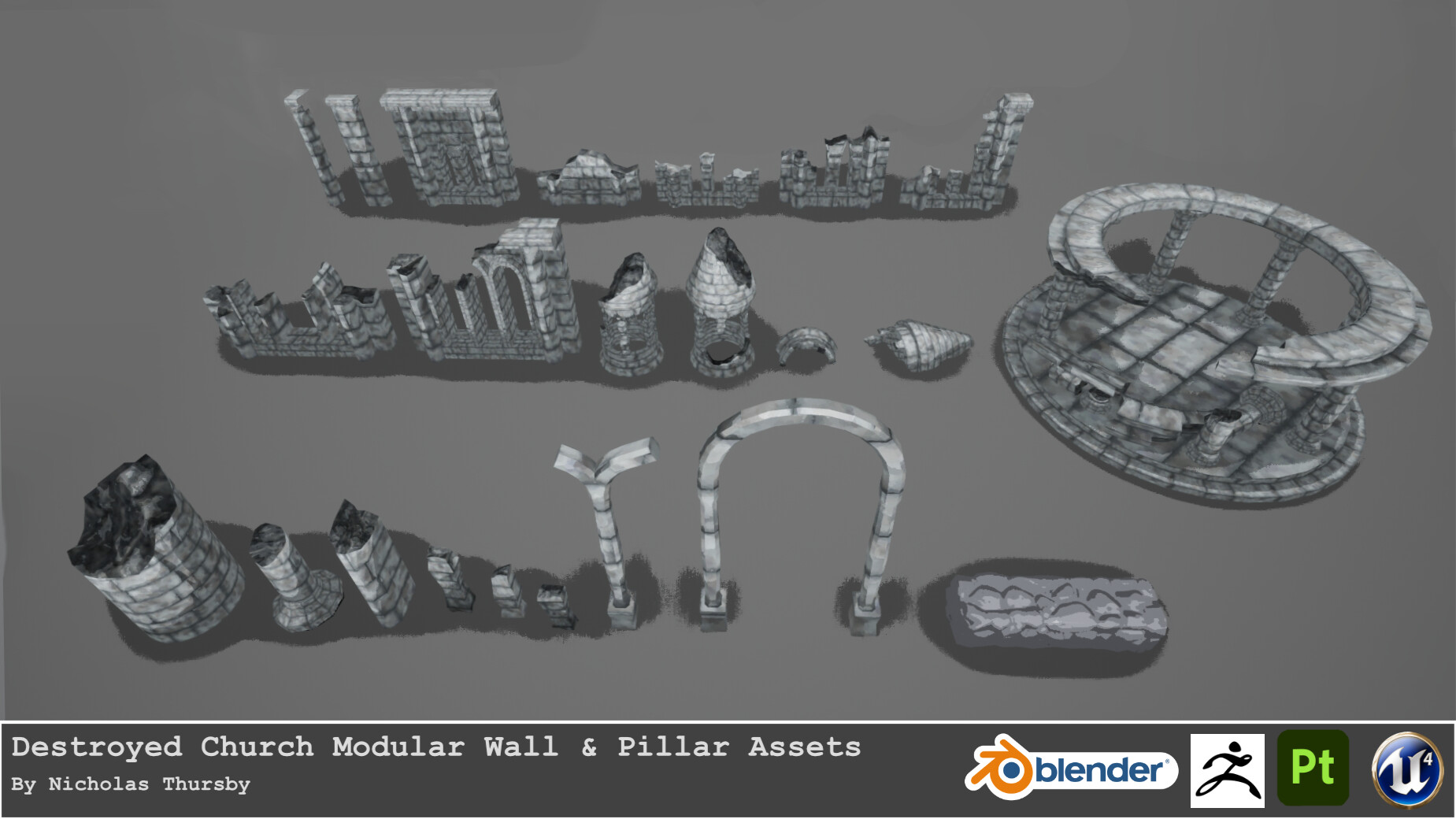 Nicholas Thursby - Stylised Ruin Church Environment