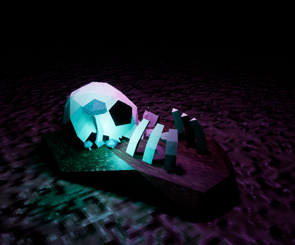 ArtStation - Low poly skeleton underground with pixel texture
