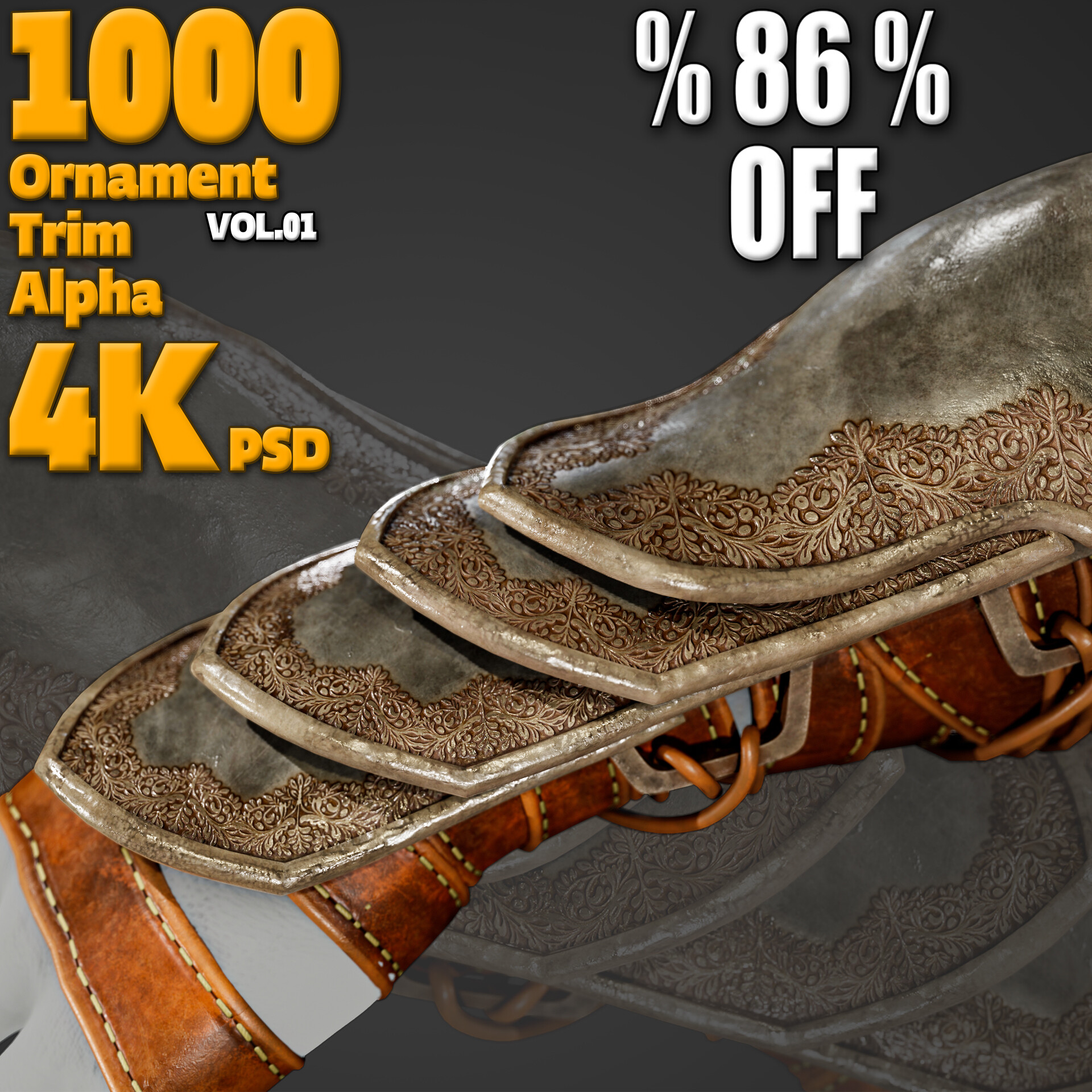 ArtStation - 1000 Ornament Trim Alpha + 4K + PSD + High Quality Vol.1