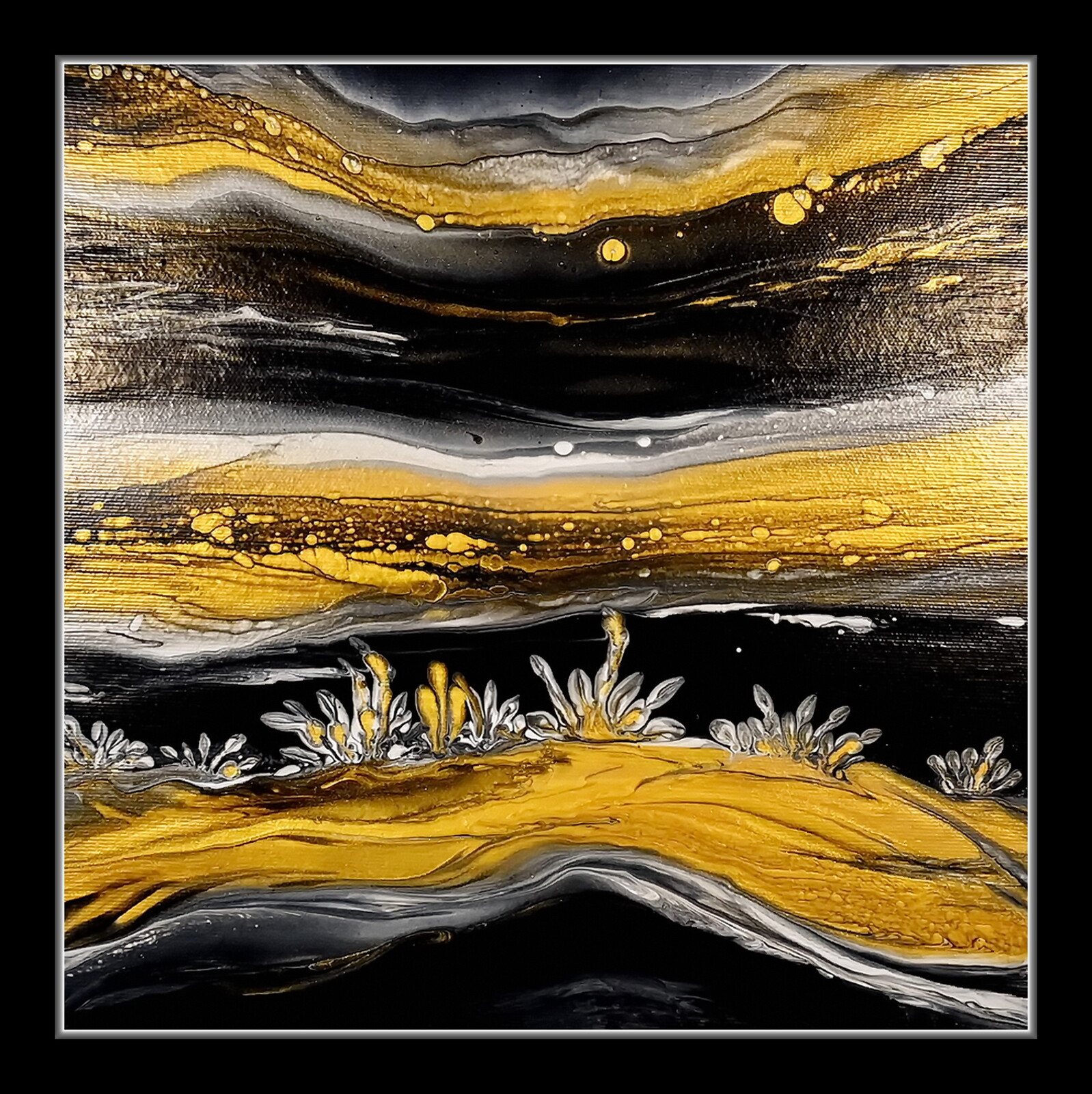 Fiona Art - Swipe Acrylic Pour Painting: Landscape Fluid Art with Black ...