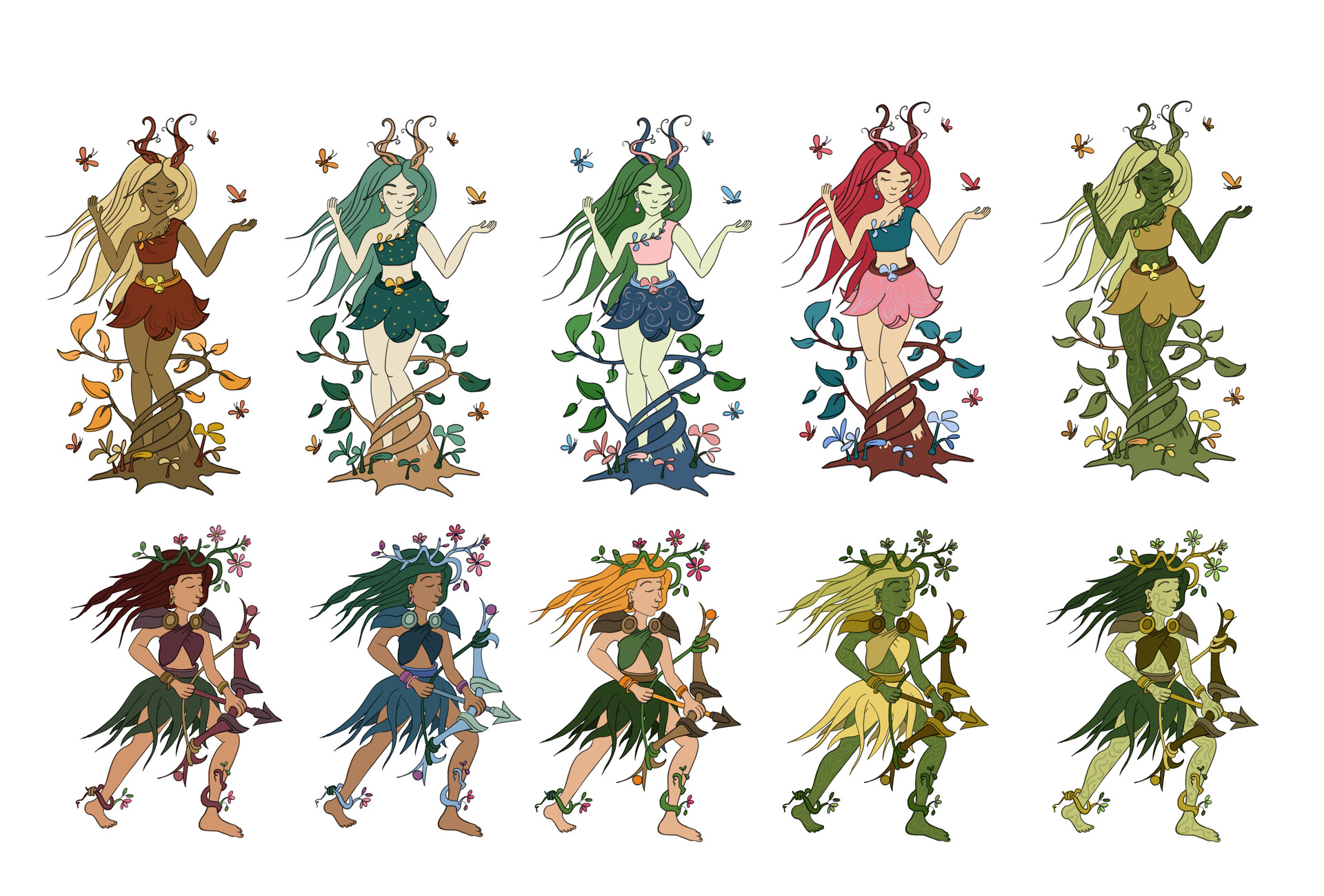 ArtStation - Dryad (different sketches)