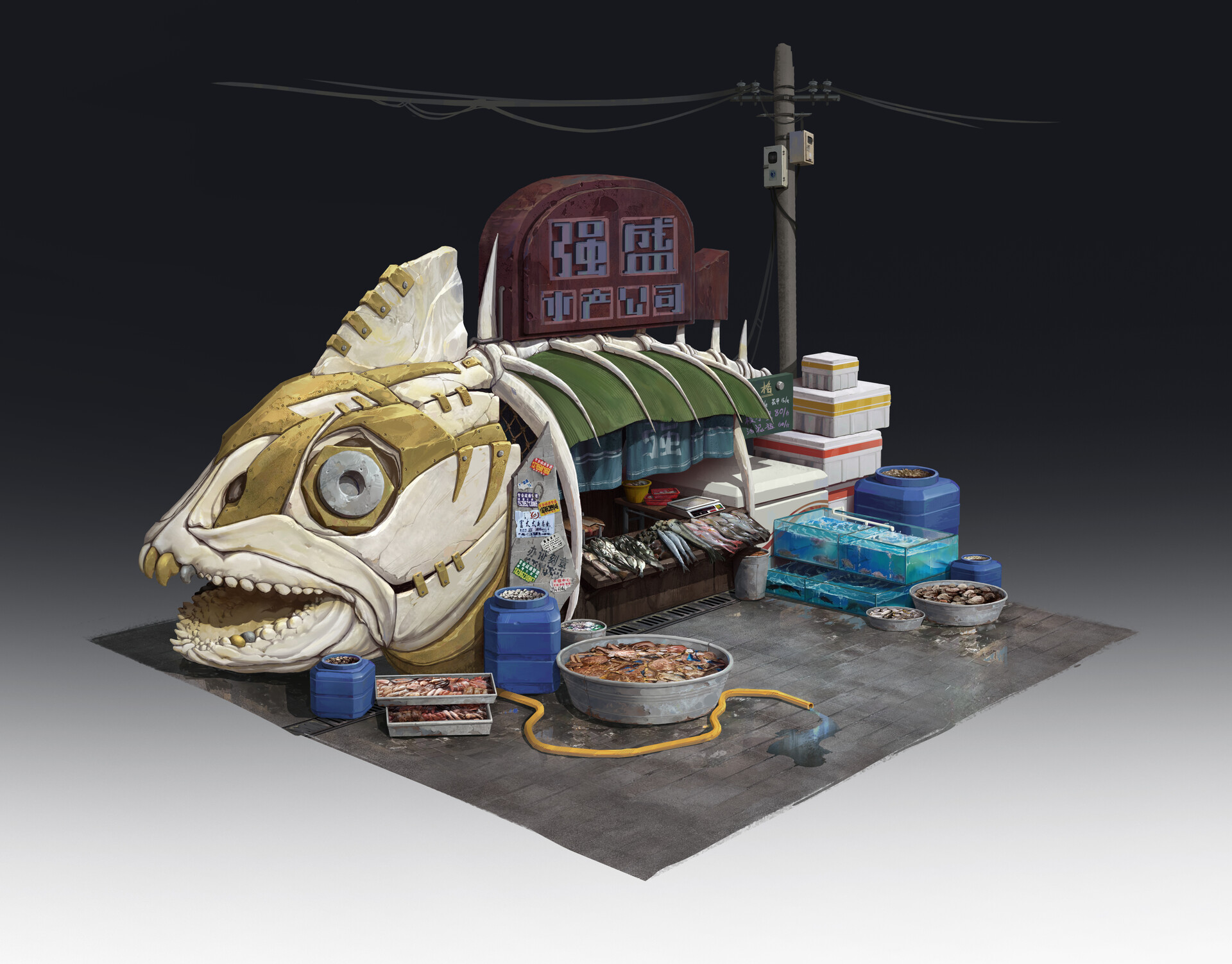 ArtStation - fish stall