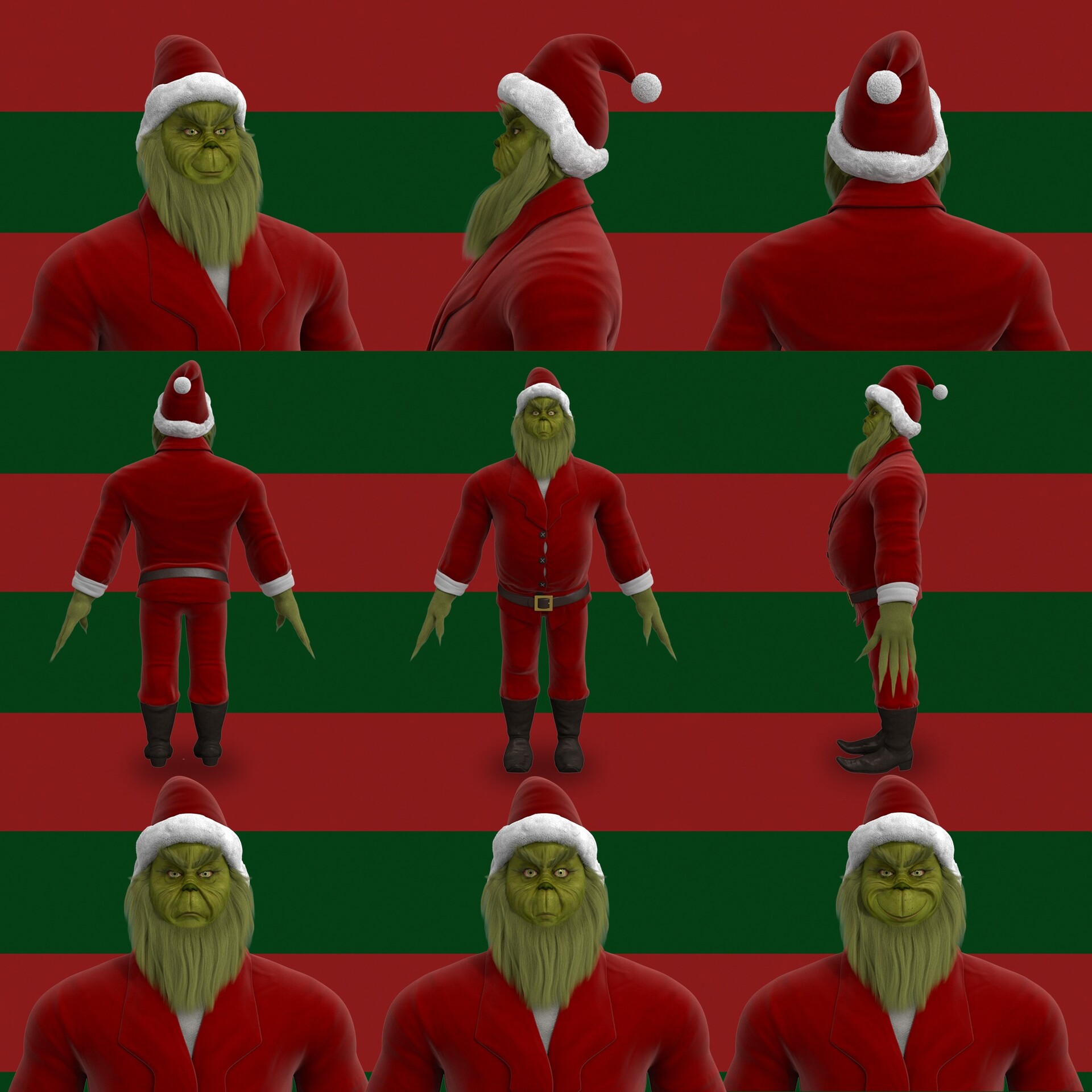 ArtStation - -Personal work- Grinch who might actually destroy Christmas.