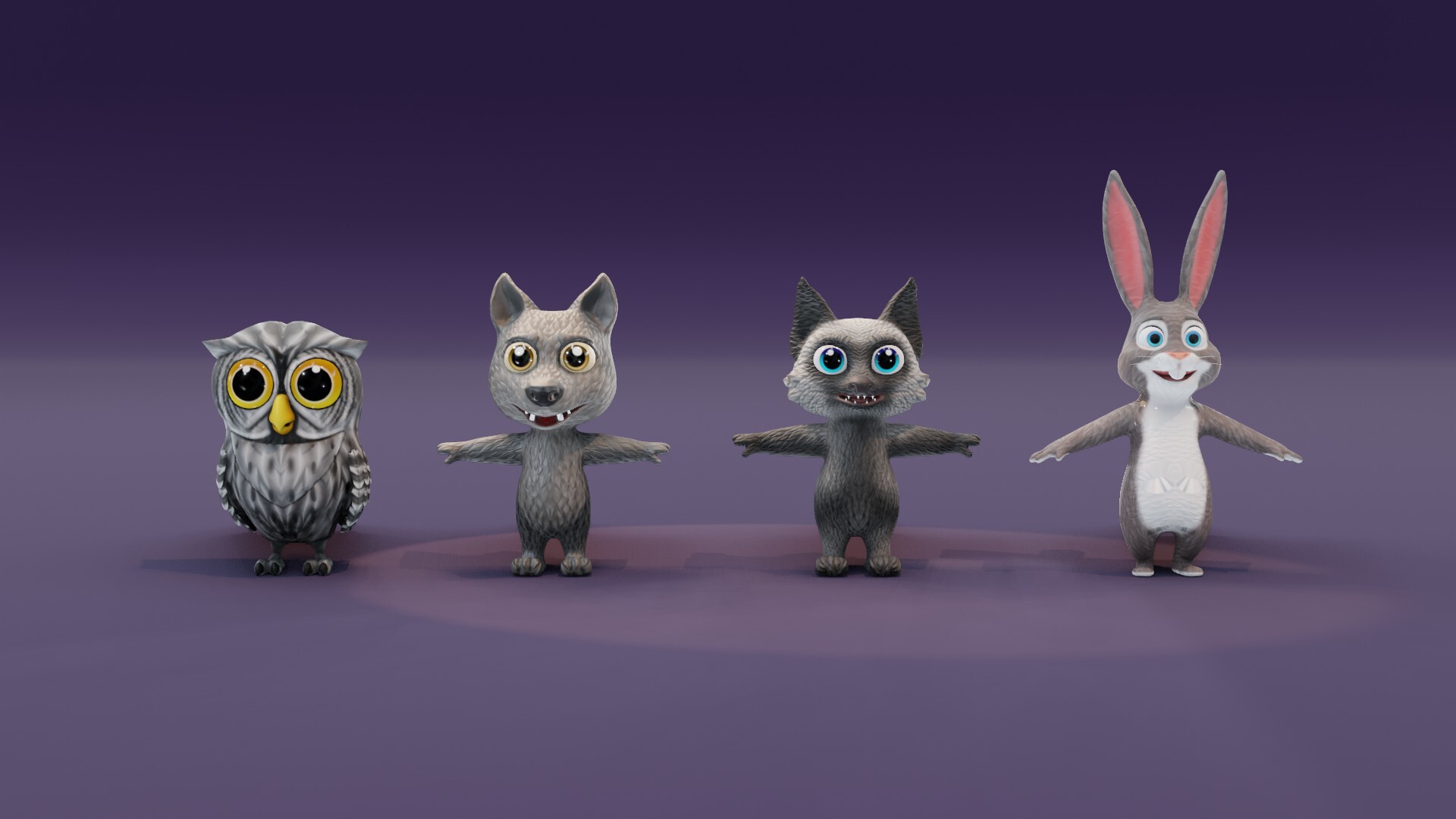 3D Disco - Animated Cartoon Animals 3D Models Pack #8