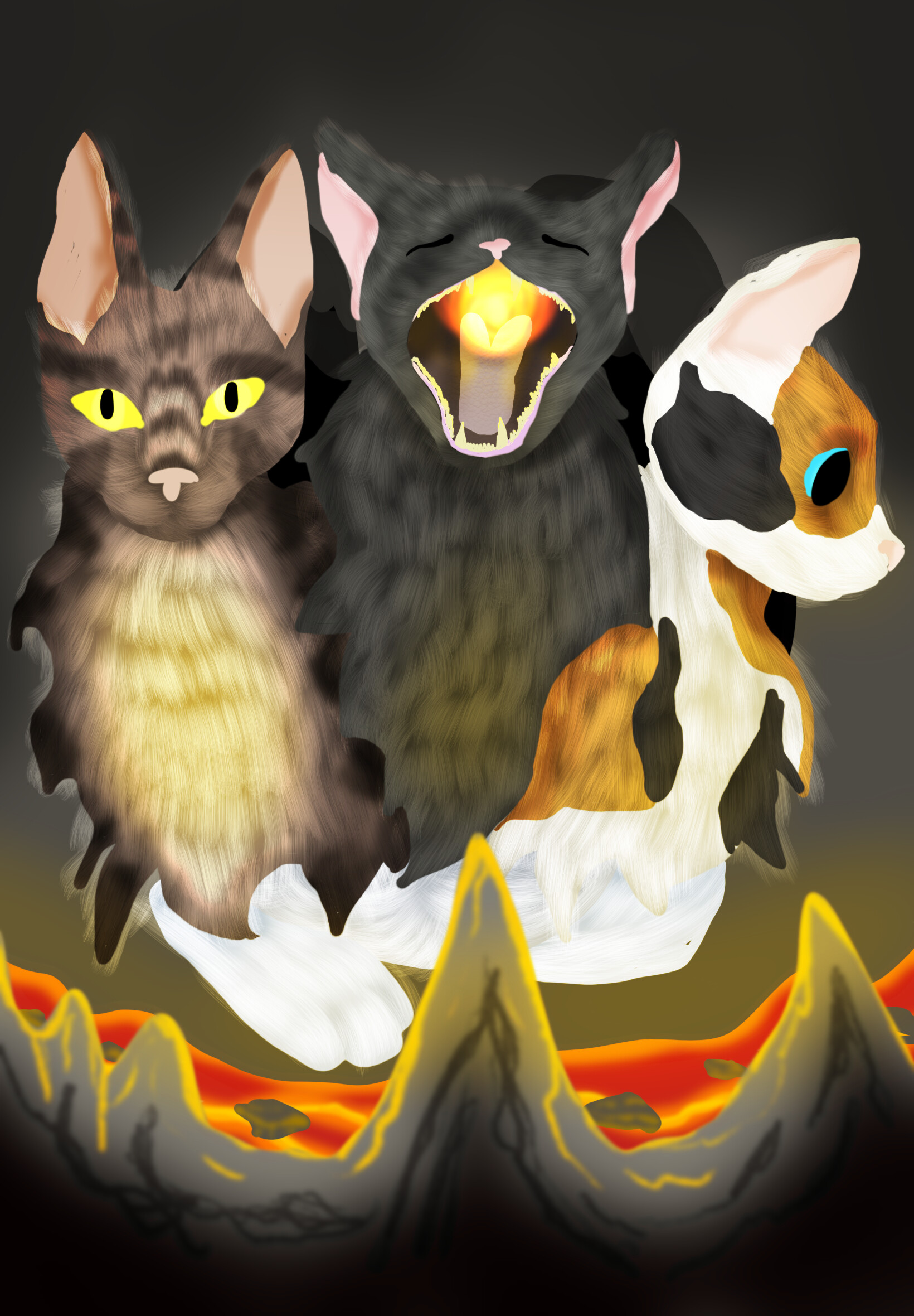 ArtStation - Digital art practice: Cerberus Cat