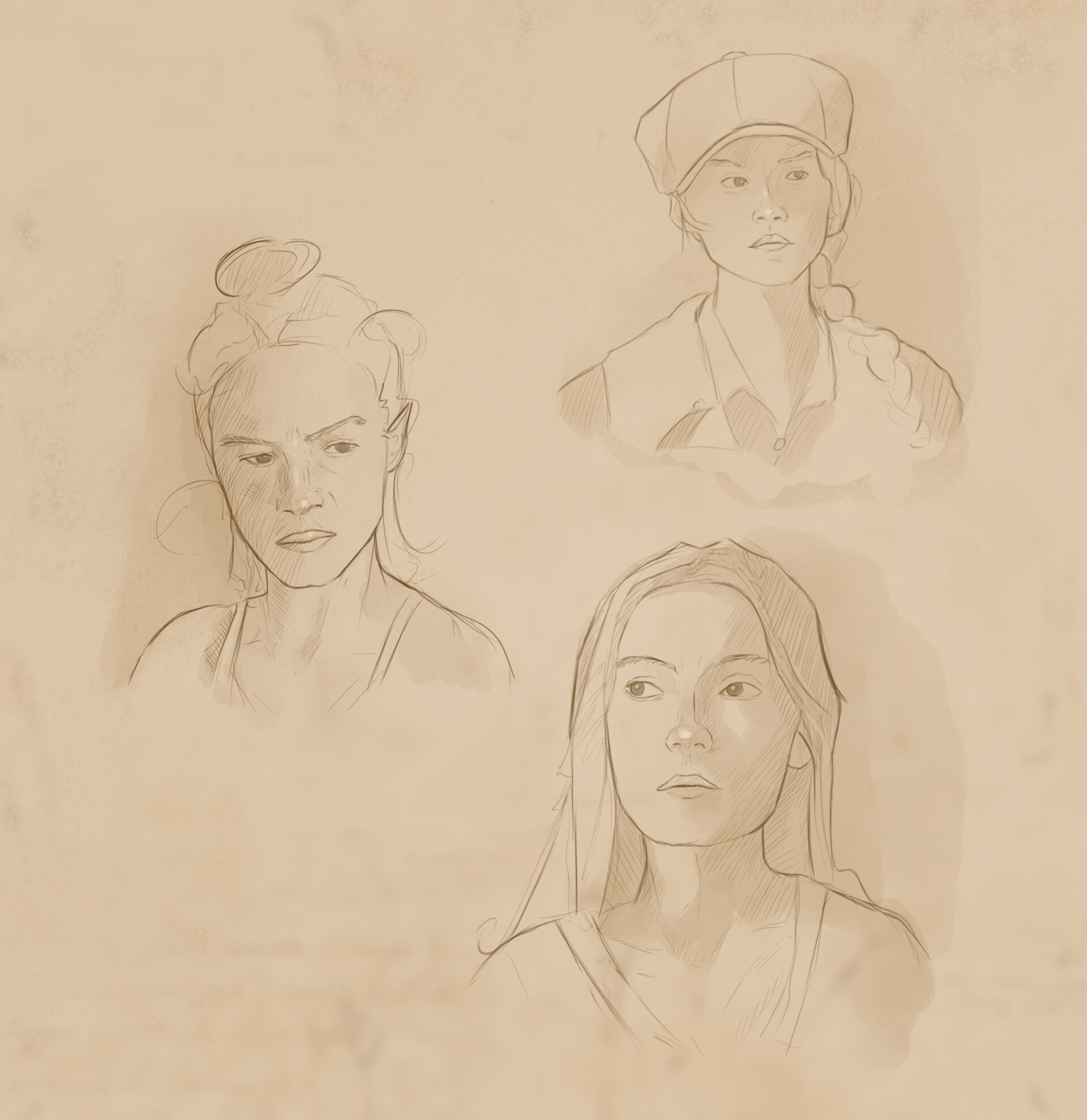 ArtStation - Face types sketches