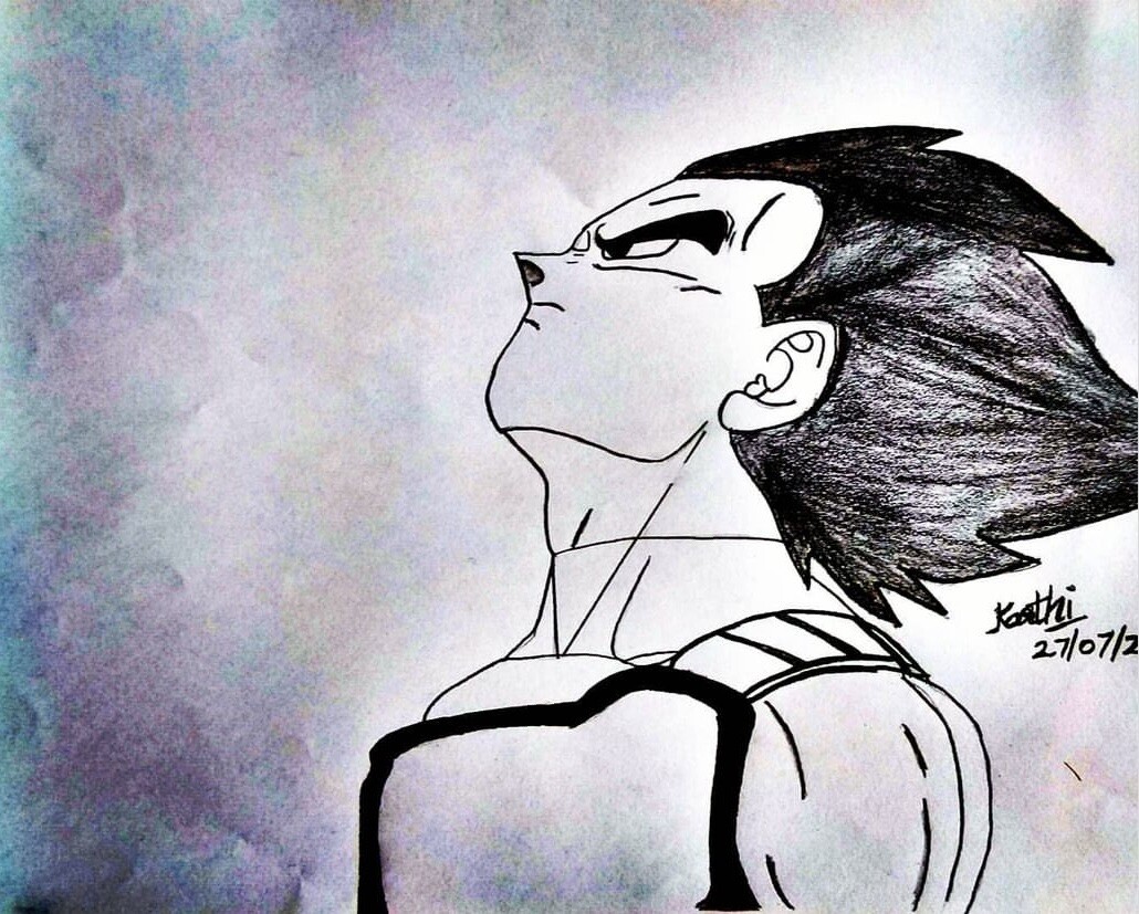 ArtStation - Vegeta pencil sketch
