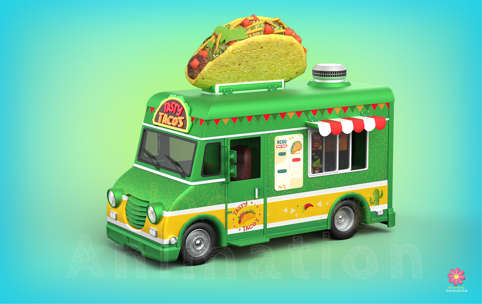 Blooming Animation - Game Ready Taco Truck