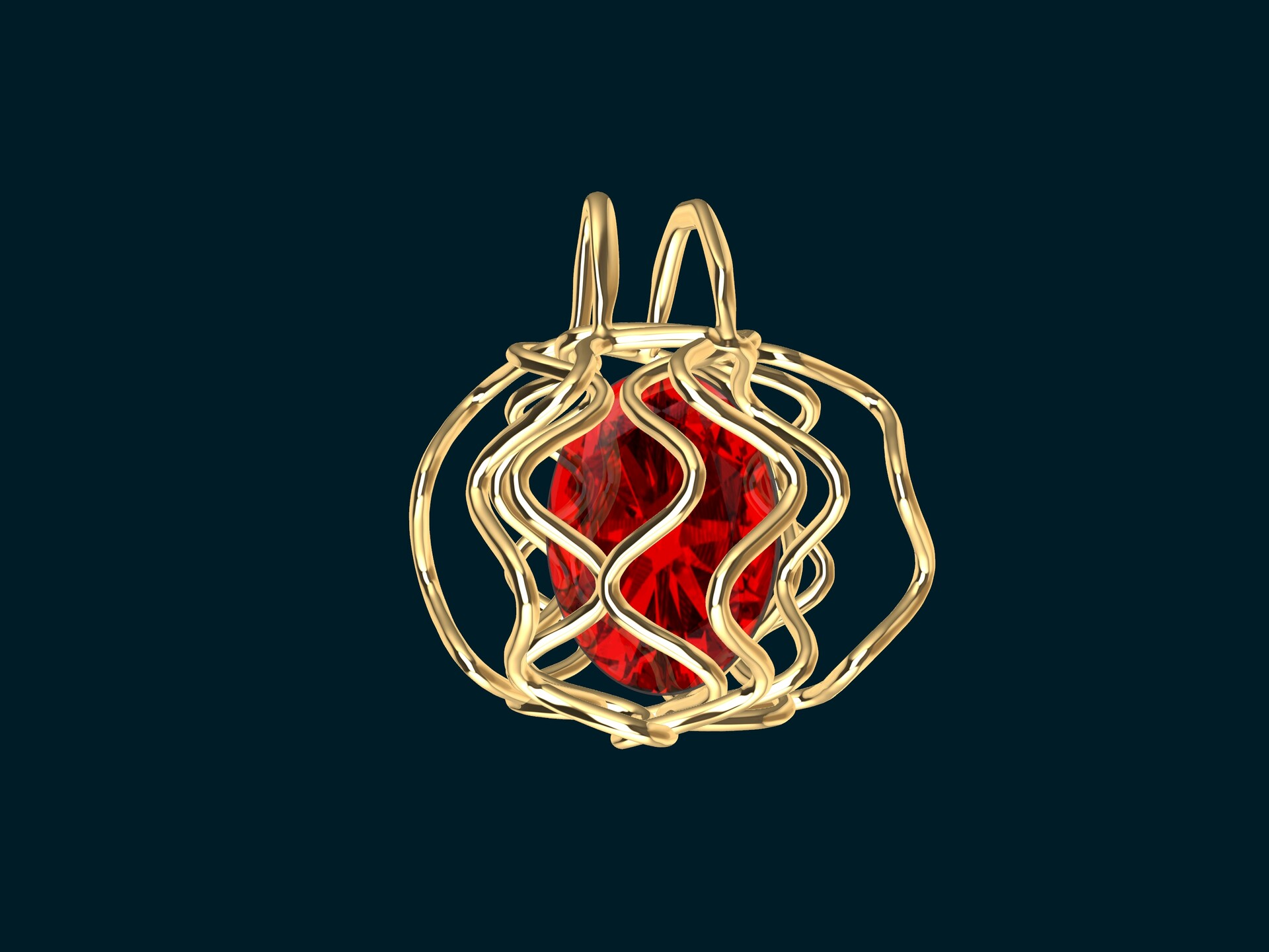 ArtStation - Abstract Organic Form Pendant