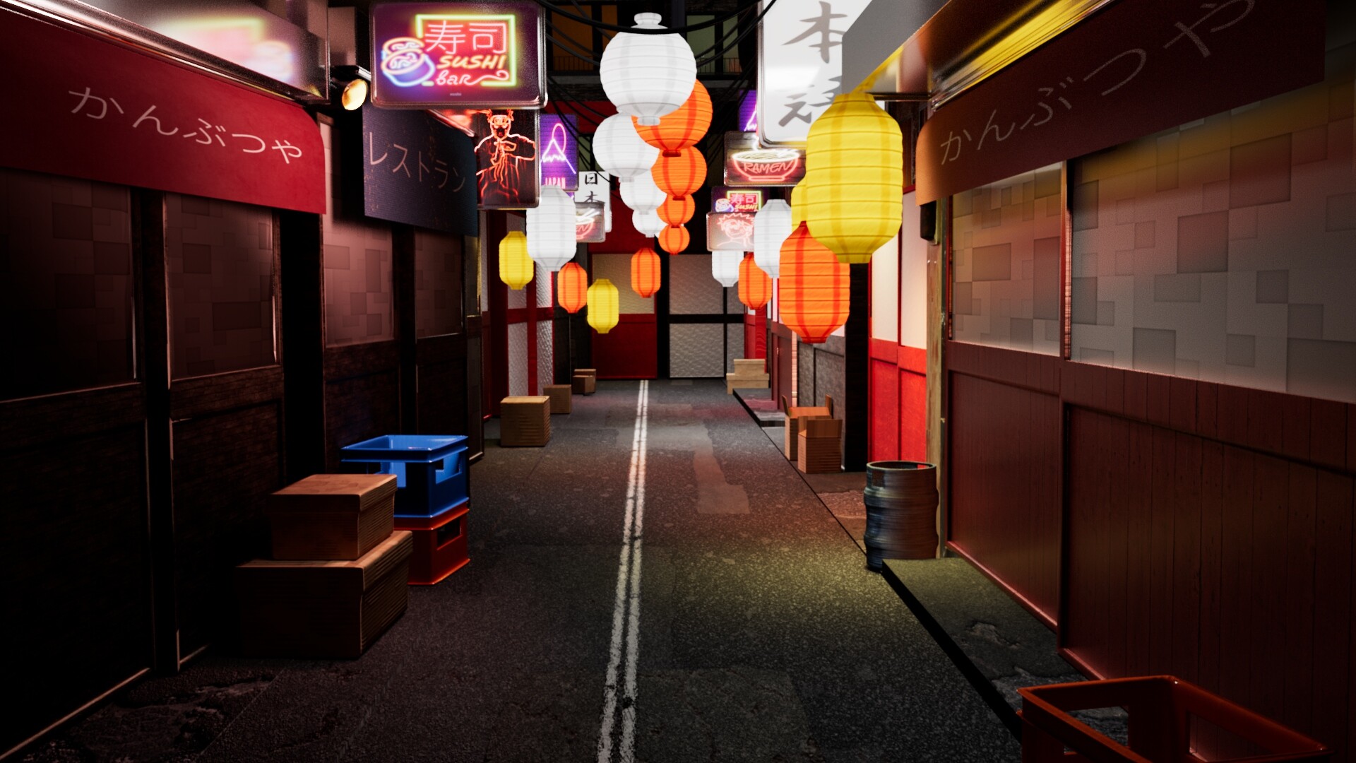 ArtStation - Alleyway in Tokyo 🇯🇵