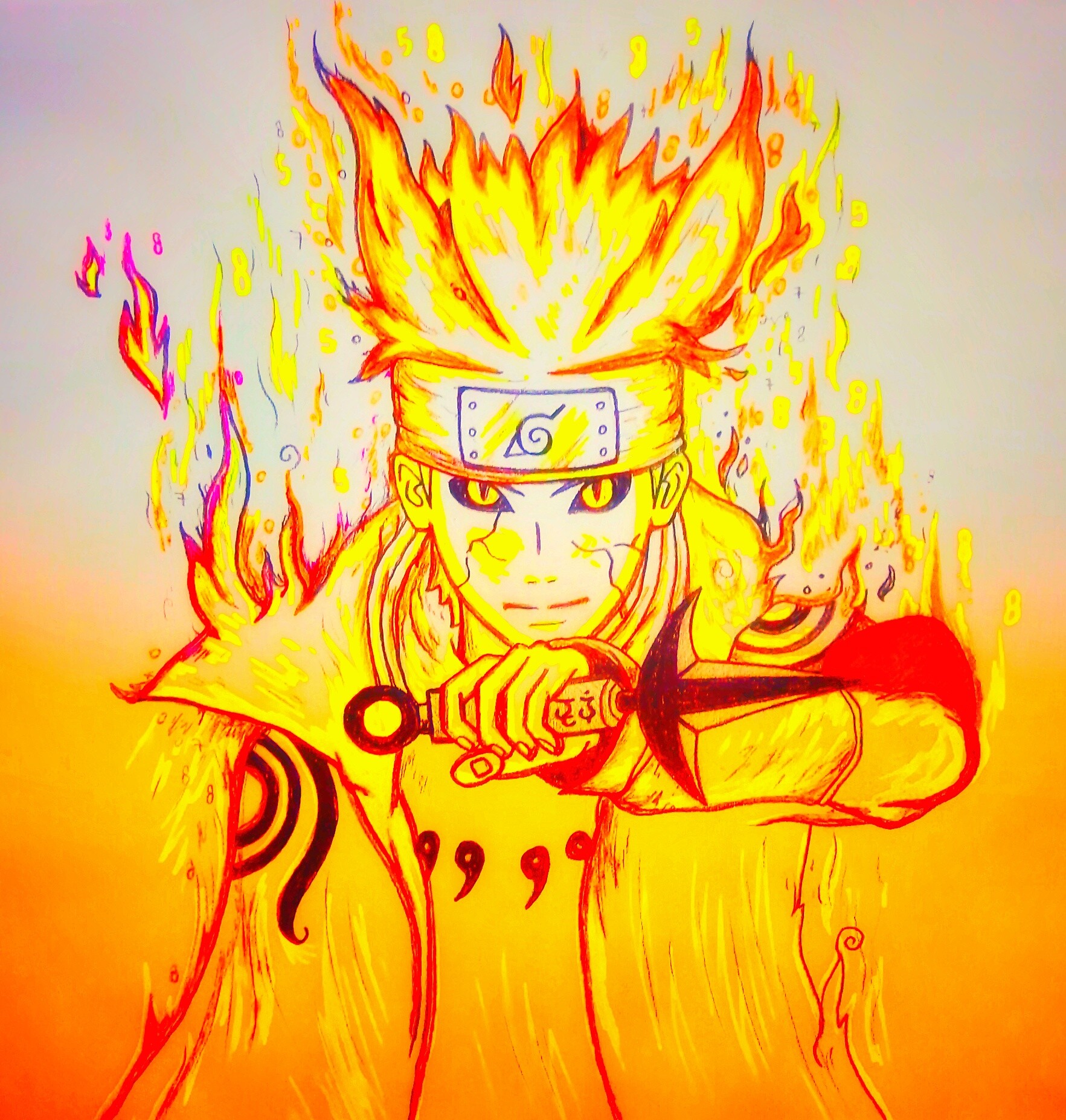 Minato Namikaze Nine Tails Chakra Mode