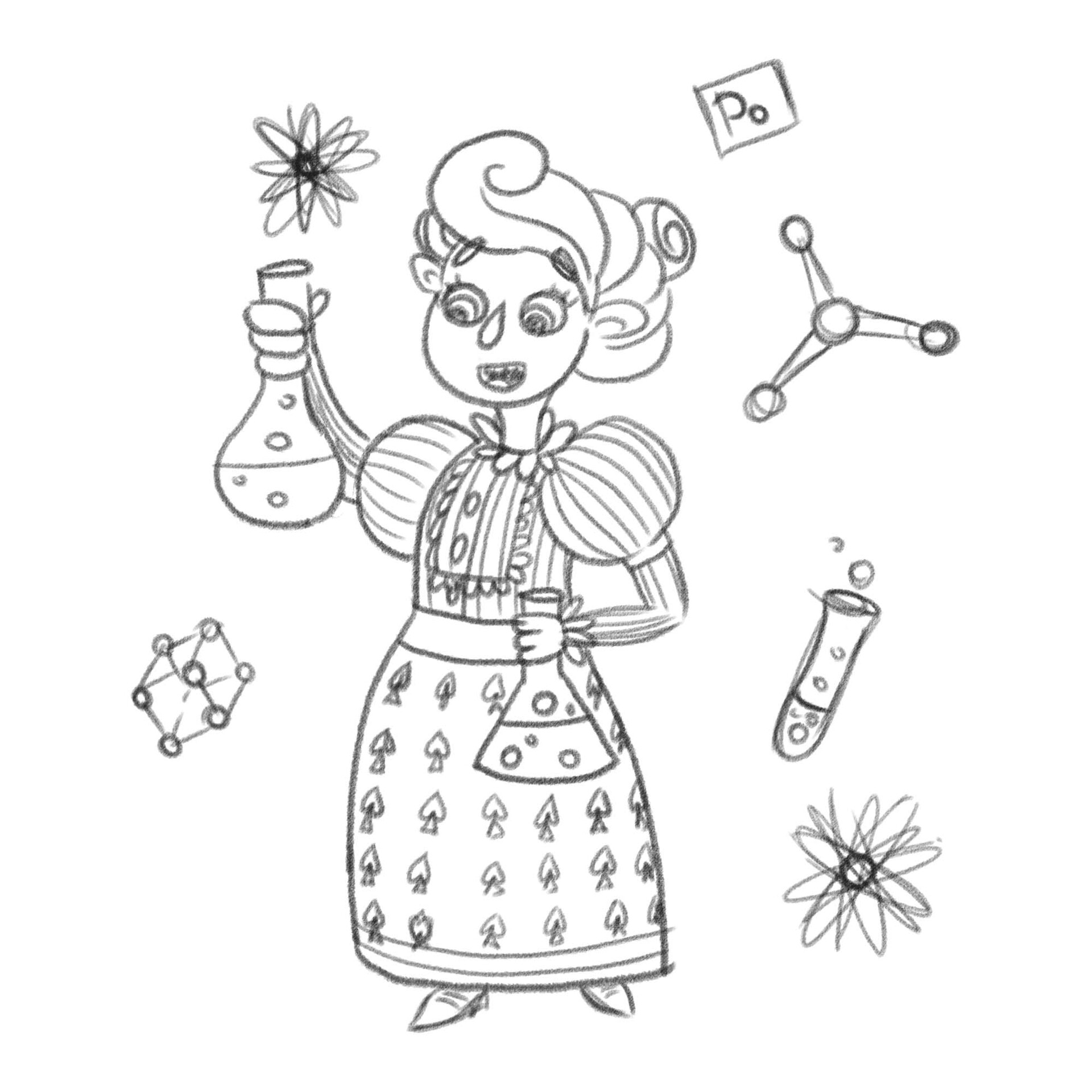 marie curie coloring sheet