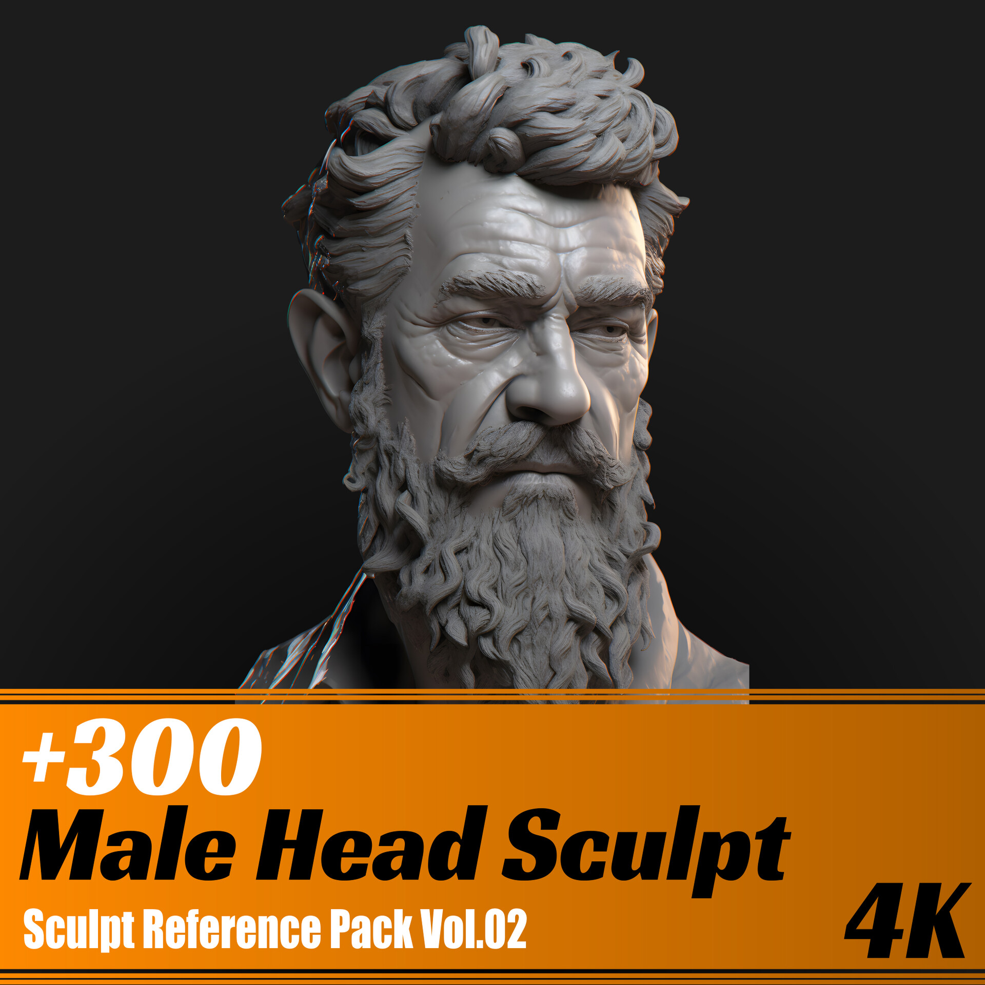 ArtStation - +300 Male Head Sculpt | 4K | Sculpt Reference Pack Vol.02