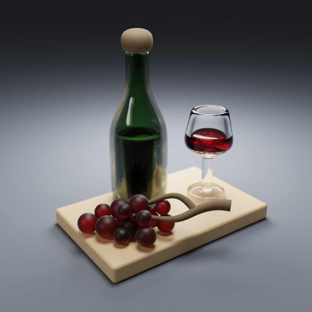 ArtStation - Wine Bottle Scene