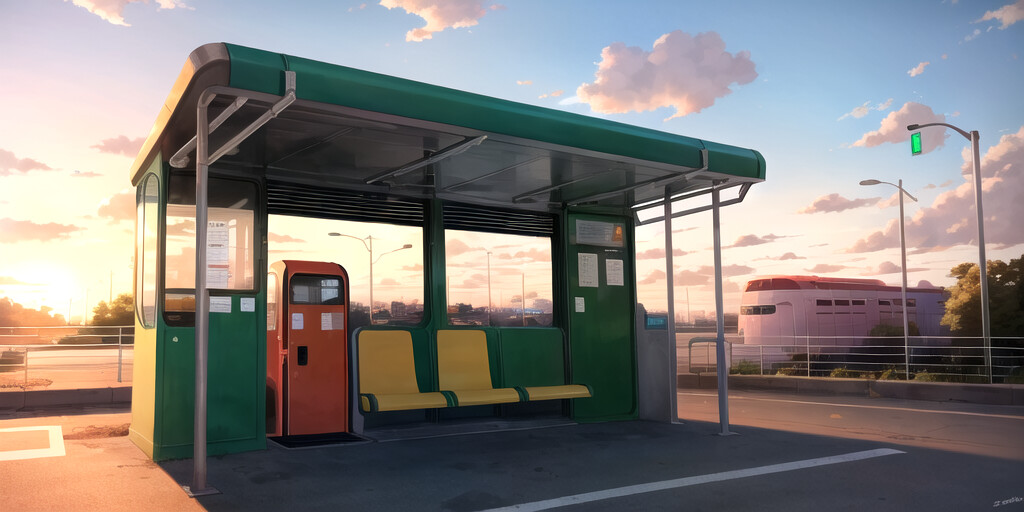 Bento César - Cyberpunk Bus Stop