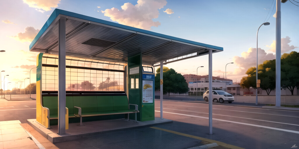 Bento César - Cyberpunk Bus Stop