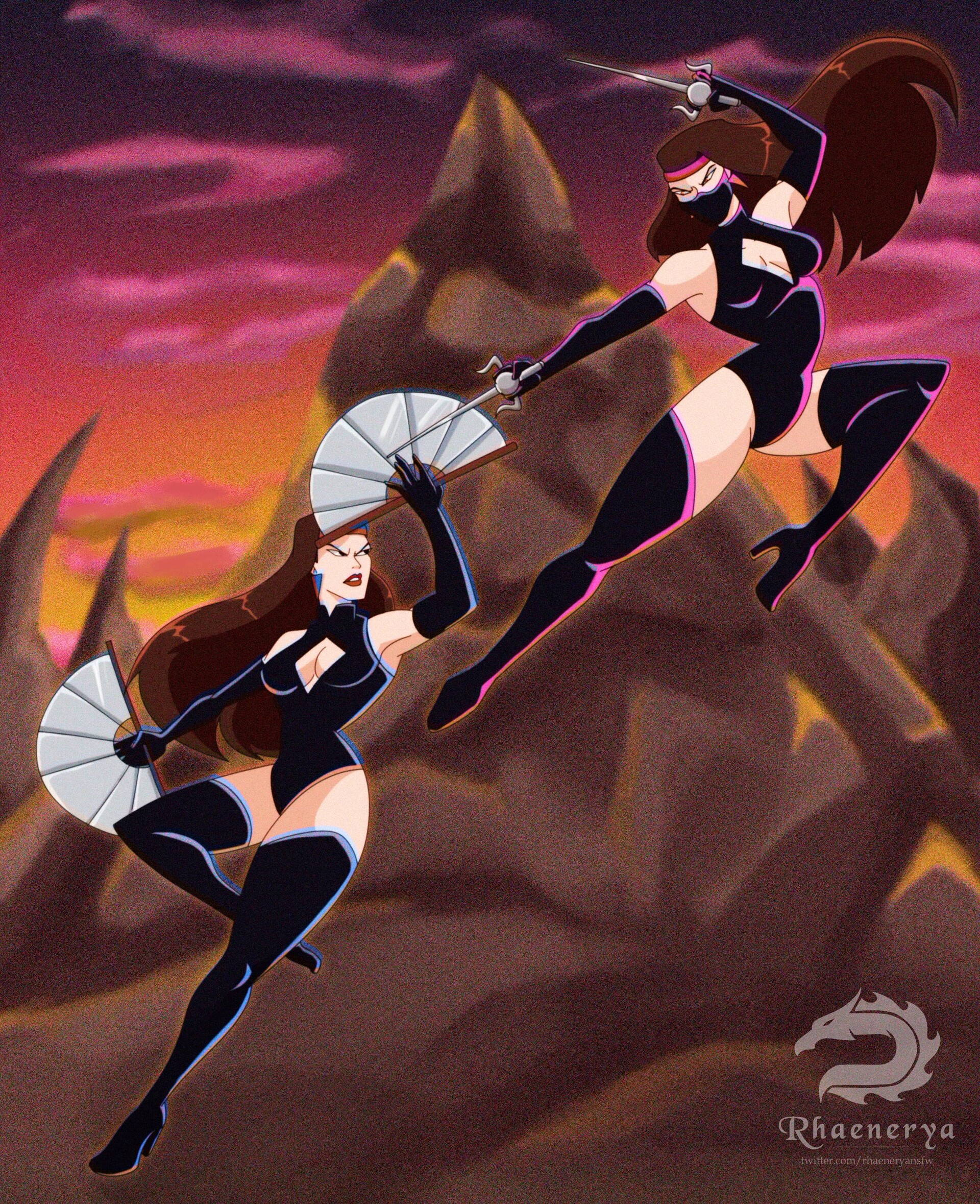 ArtStation - Kitana vs Mileena (MK: Defenders of the Realm)