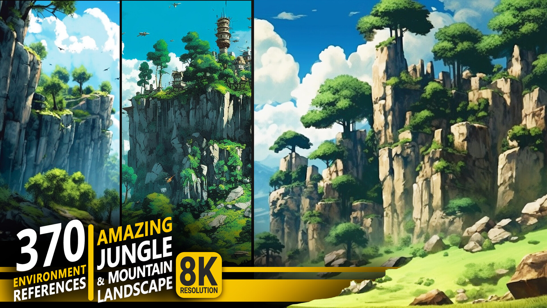 ArtStation - 370 Amazing Jungle & Mountain landscape - Environment ...