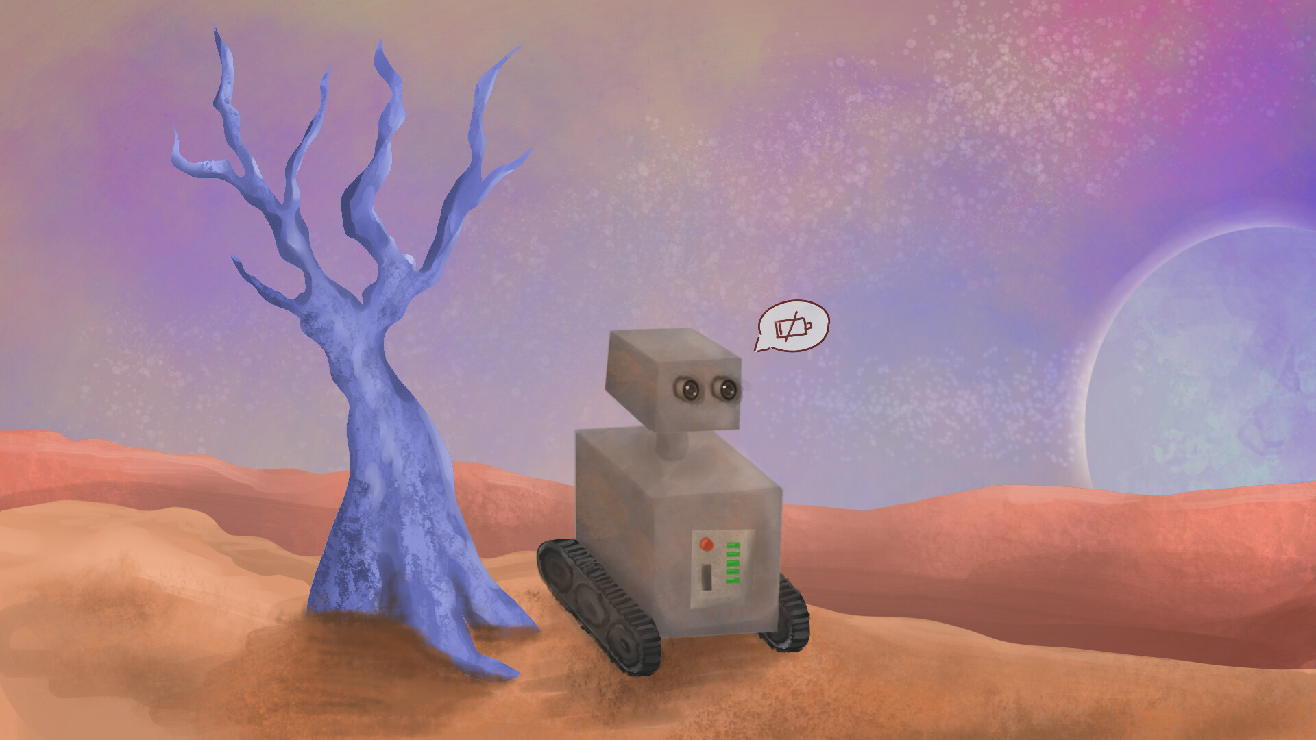 ArtStation - Rover - End Screen Art - Out of Power