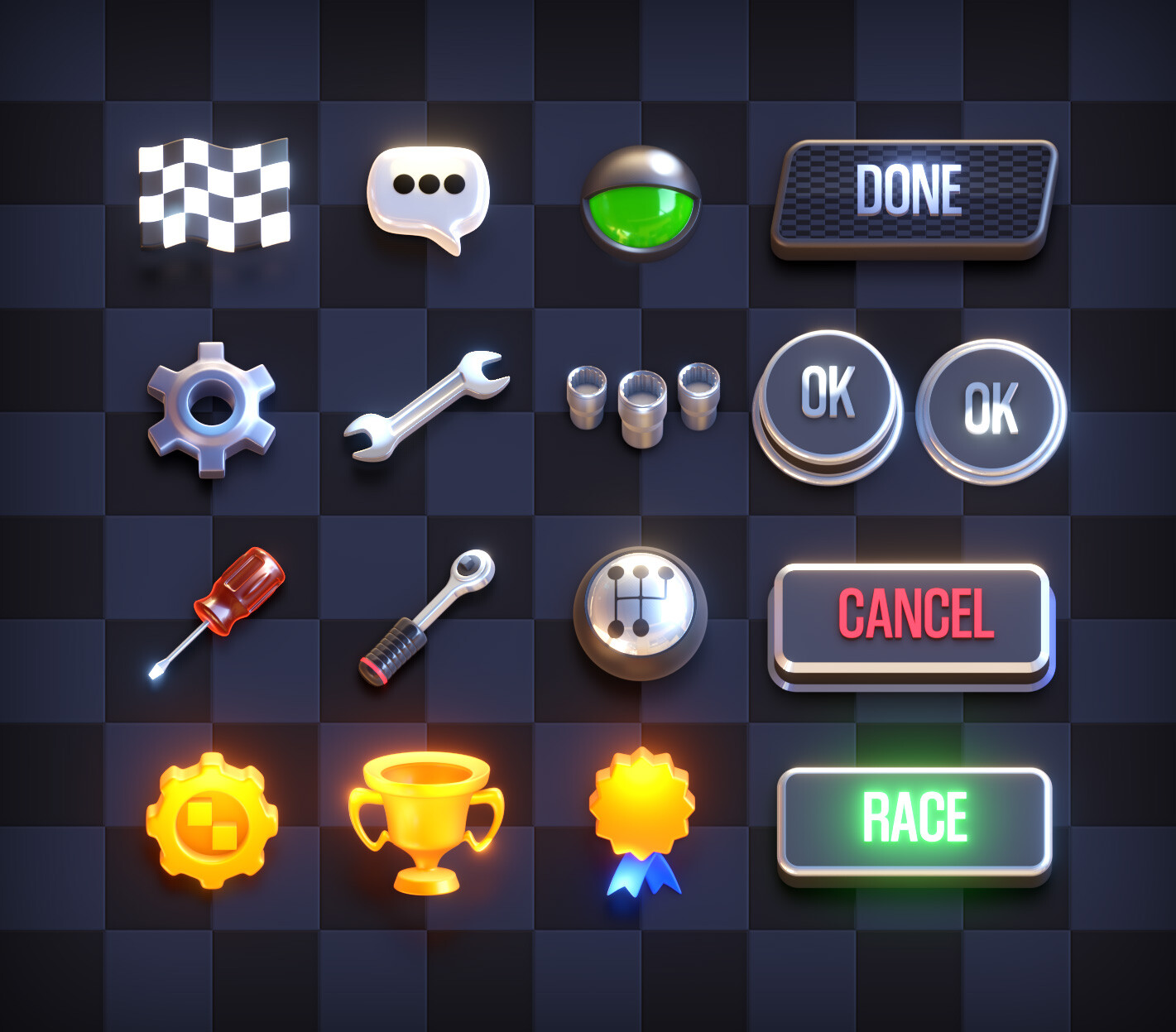 ArtStation - Racing Game UI Elements