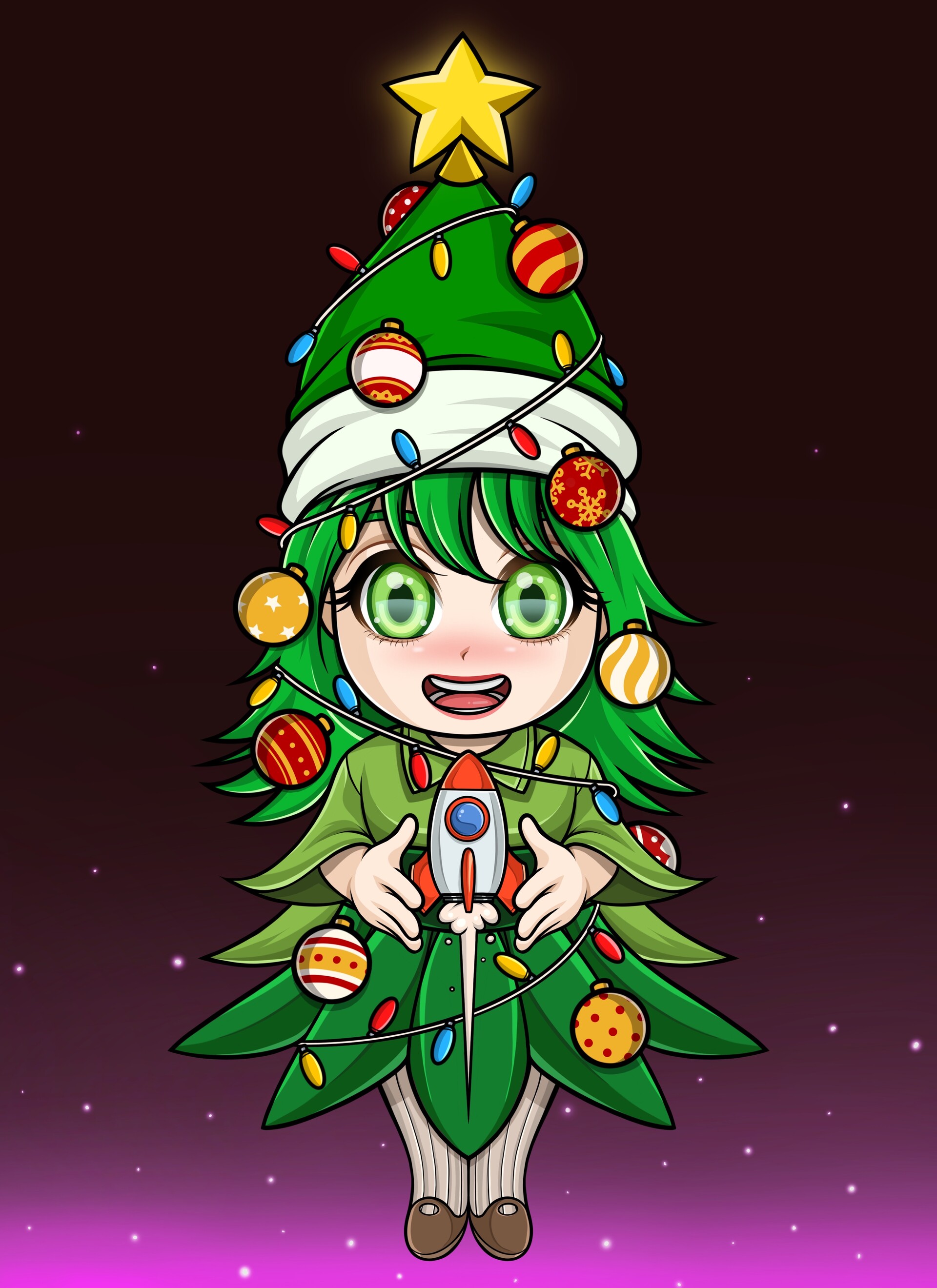 chibi christmas drawing