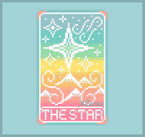 ArtStation - Tarot Card The Star - Pixel Art