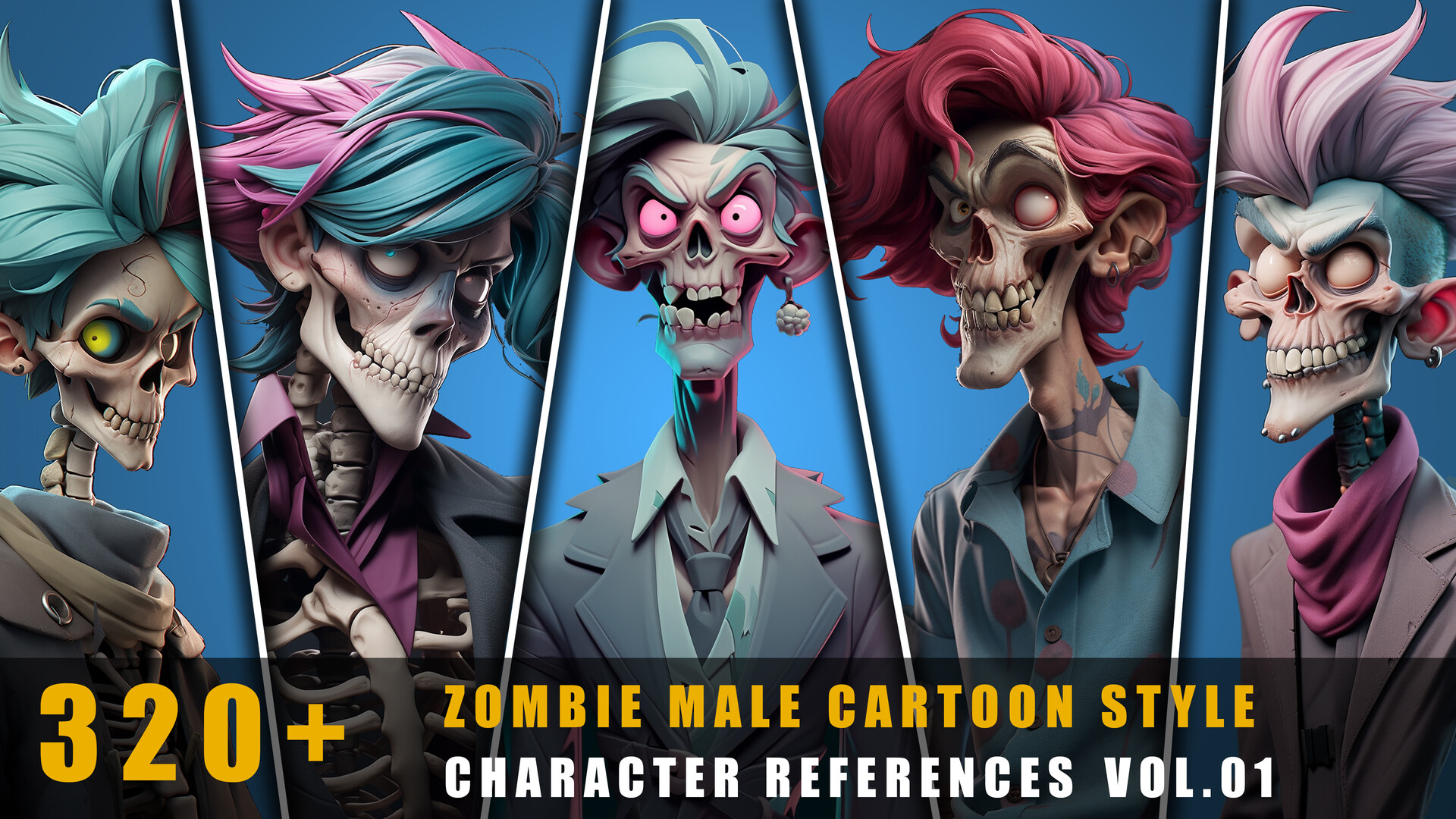 WaterLaw's Studio - 320+ Zombie Male Cartoon Style - Character ...