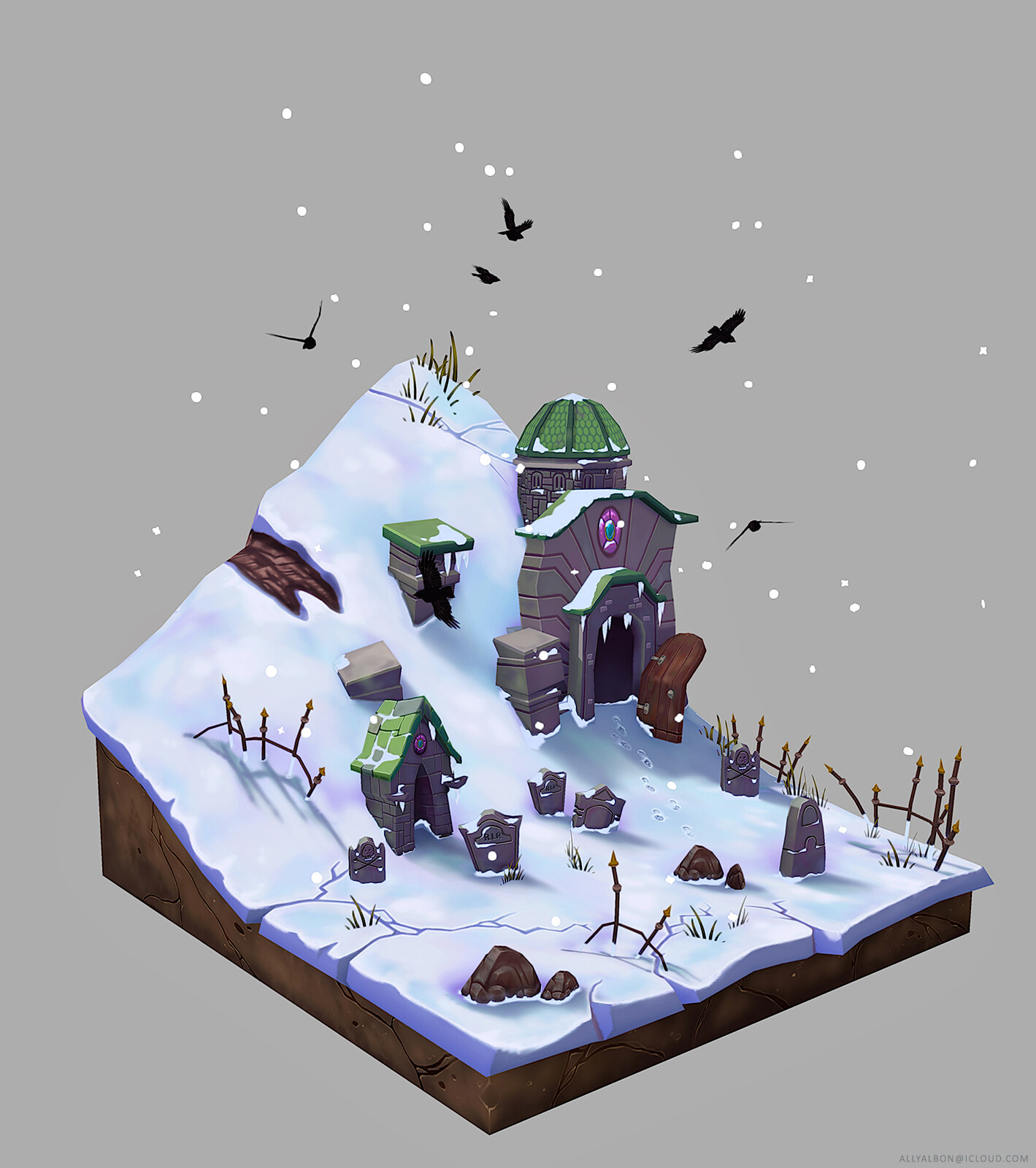 ArtStation - Snowy Graveyard