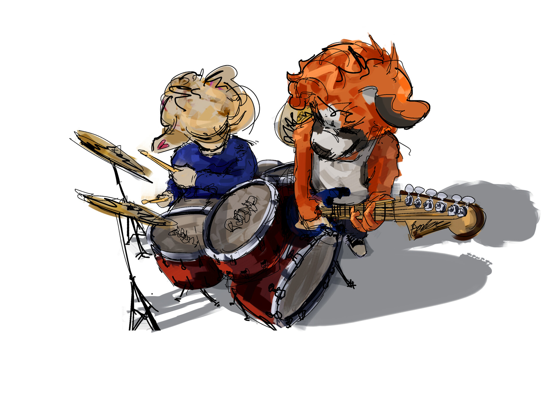 ArtStation - Yellowcard-Inspired Band Illustration