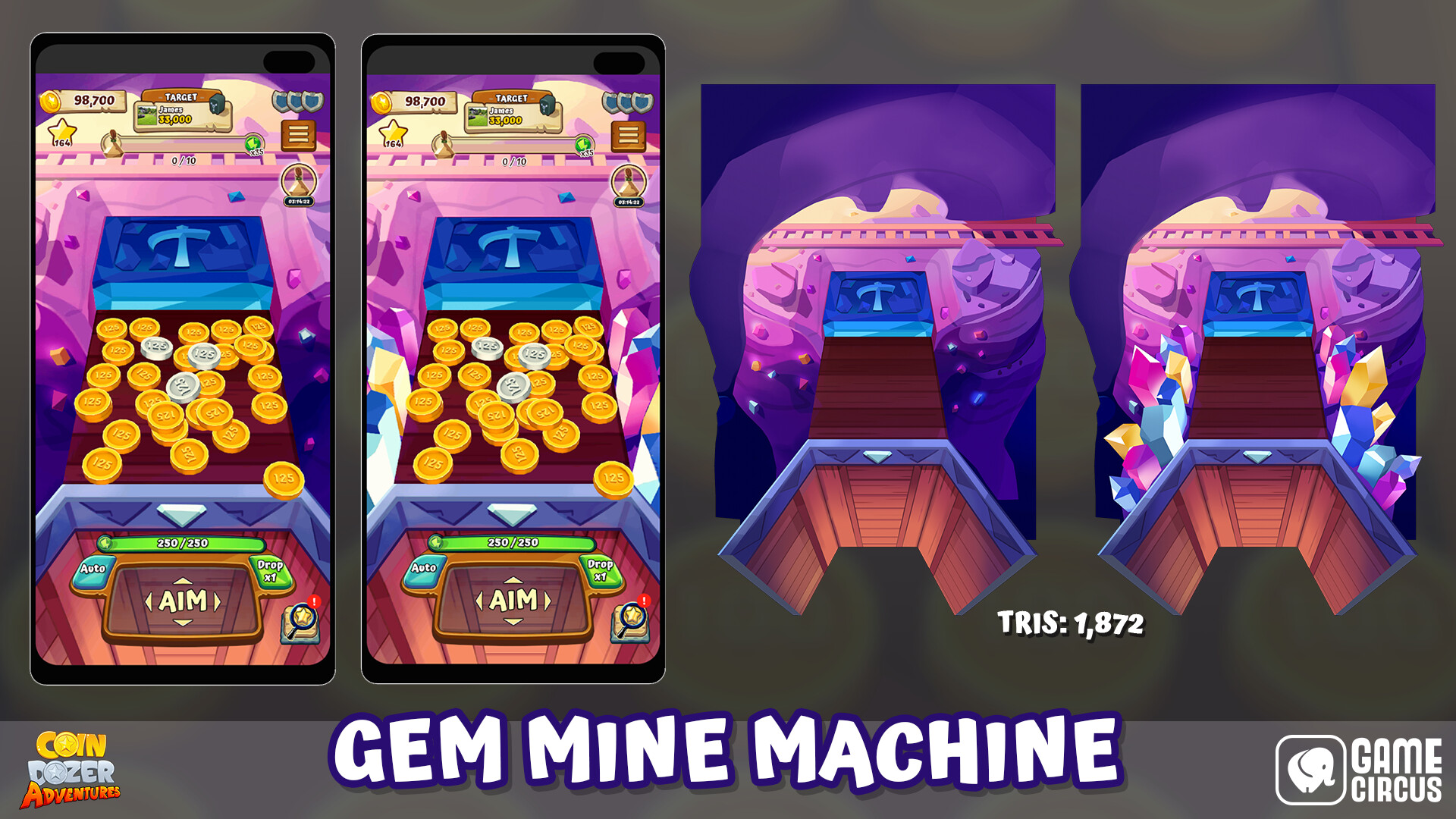 Sara Sharp Portfolio - Coin Dozer Adventures: Gem Mine Machine