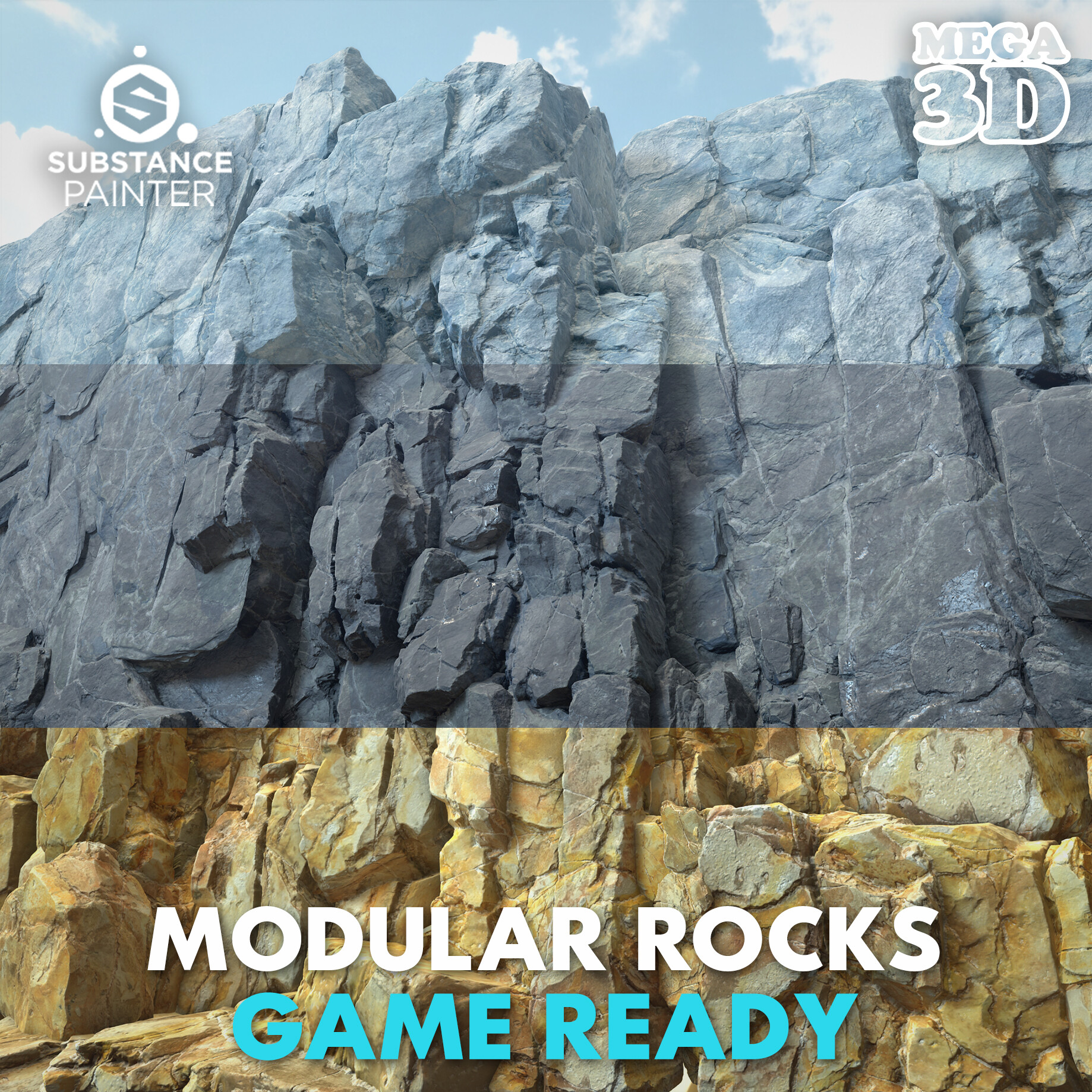 ArtStation - Modular Rock - 3 Color Versions 230706