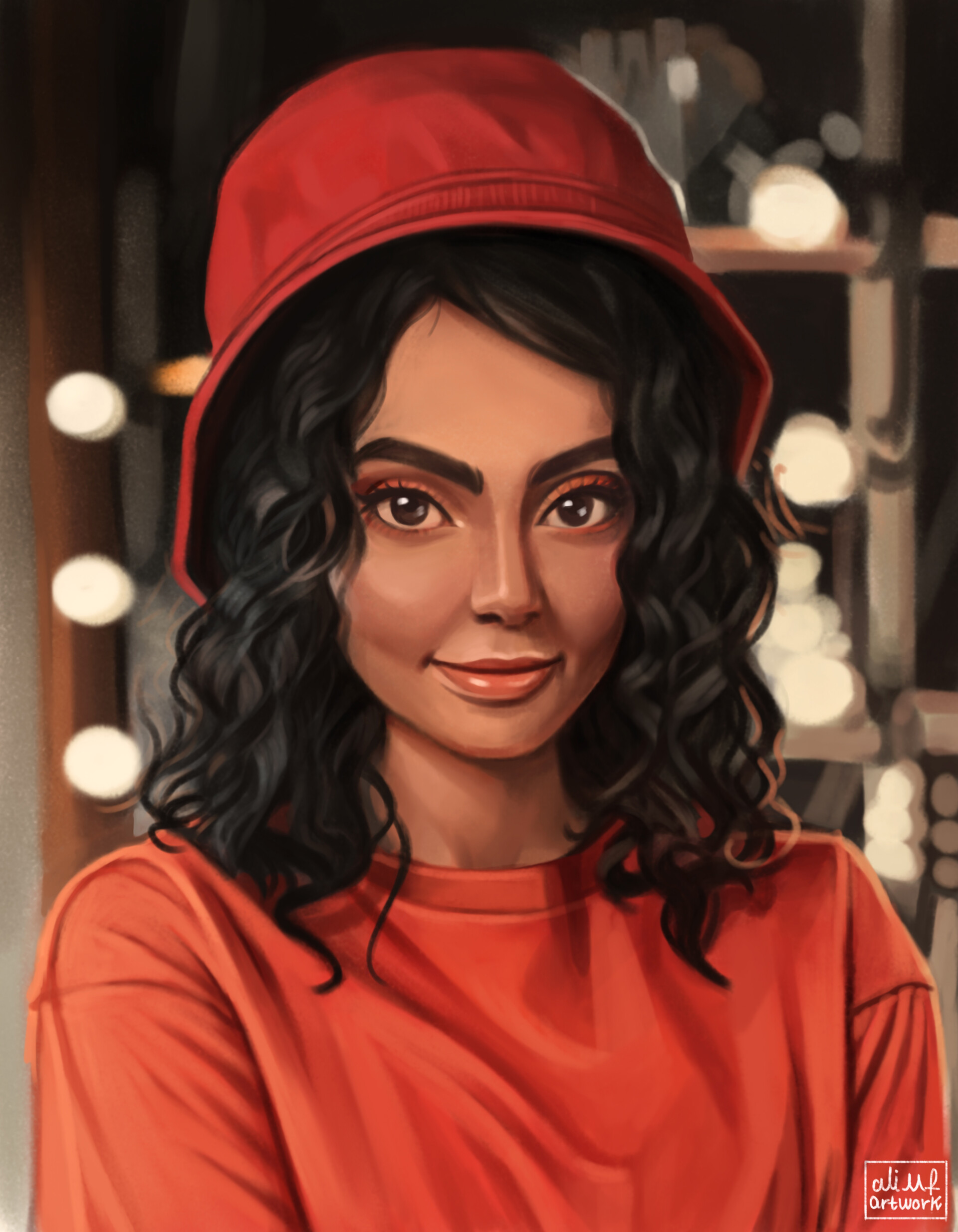 AliMFArtwork - Stylized portrait painting-Girl portrait #8