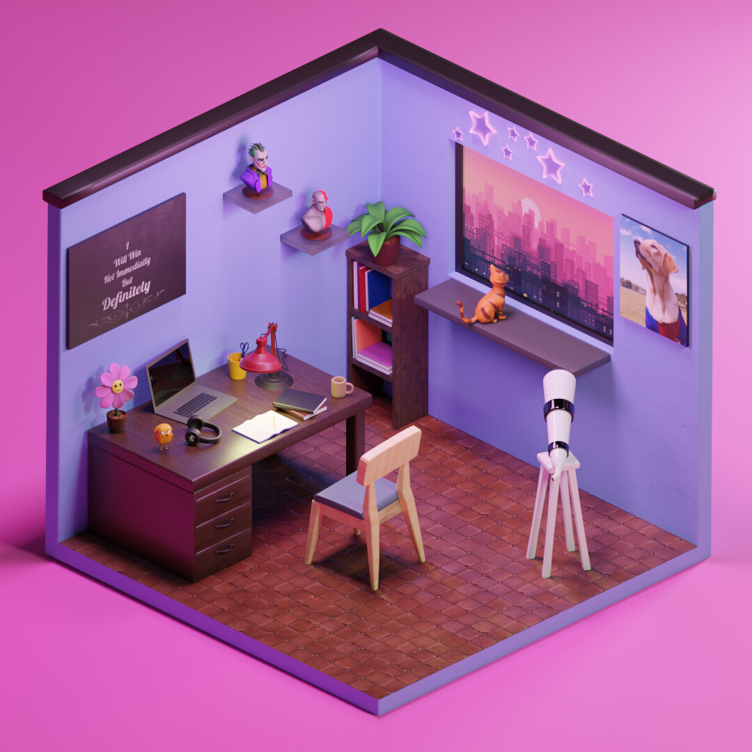 ArtStation - Lo_fi Isometric room fanart