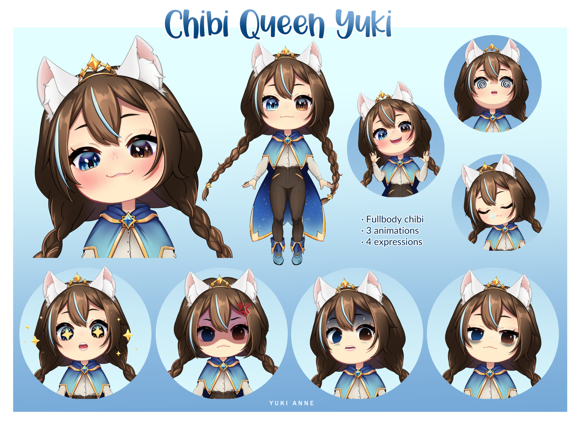 ArtStation - Chibi Vtuber model - Queen Yuki