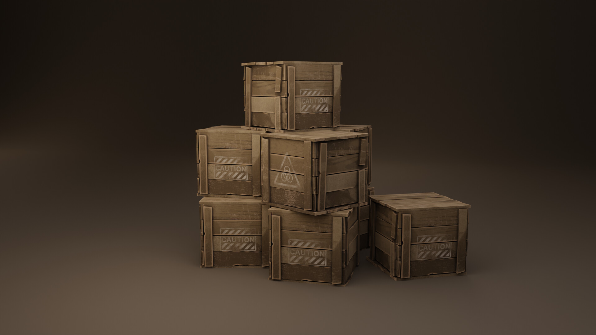 ArtStation - Wooden box game model