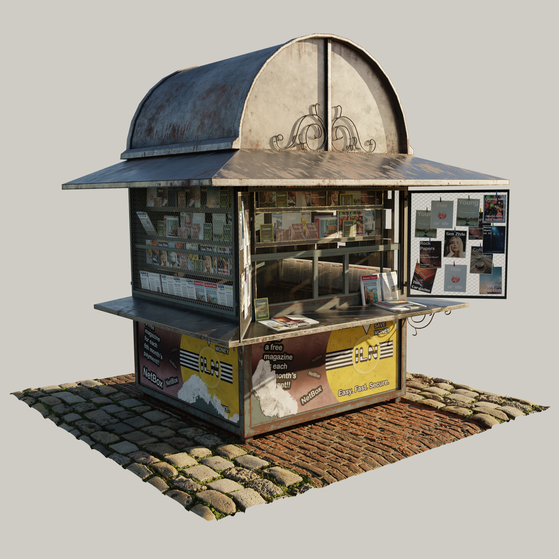ArtStation - Old Newspapers Stand