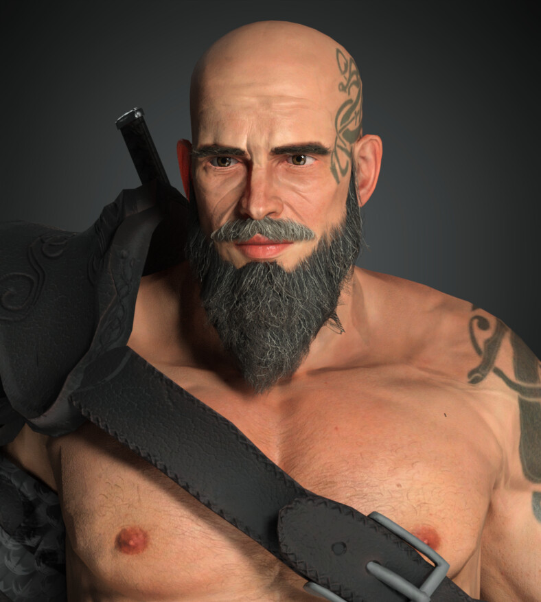 ArtStation - Realistic Warrior Man Character 3D Model