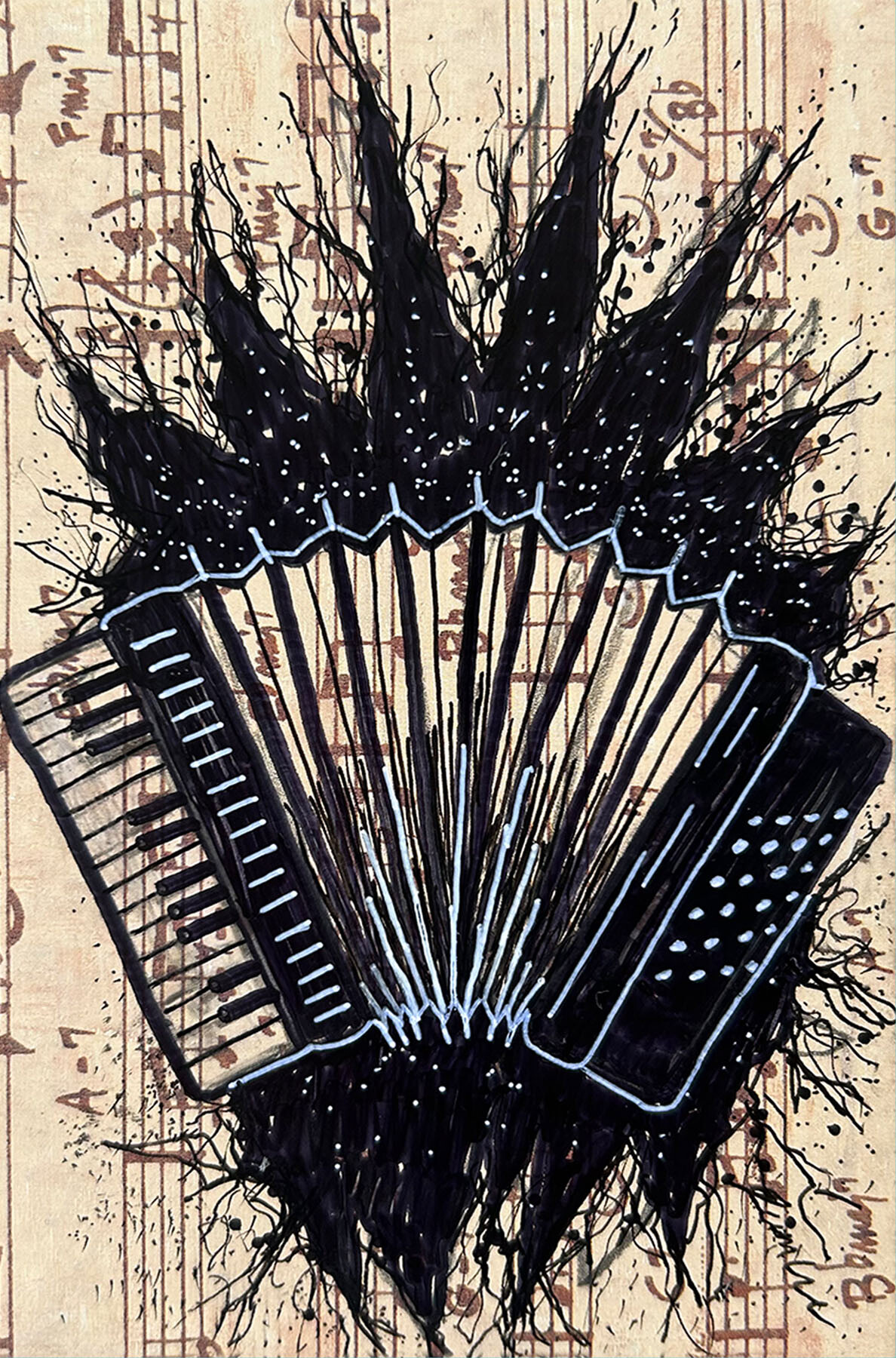 Accordion Drawing Art