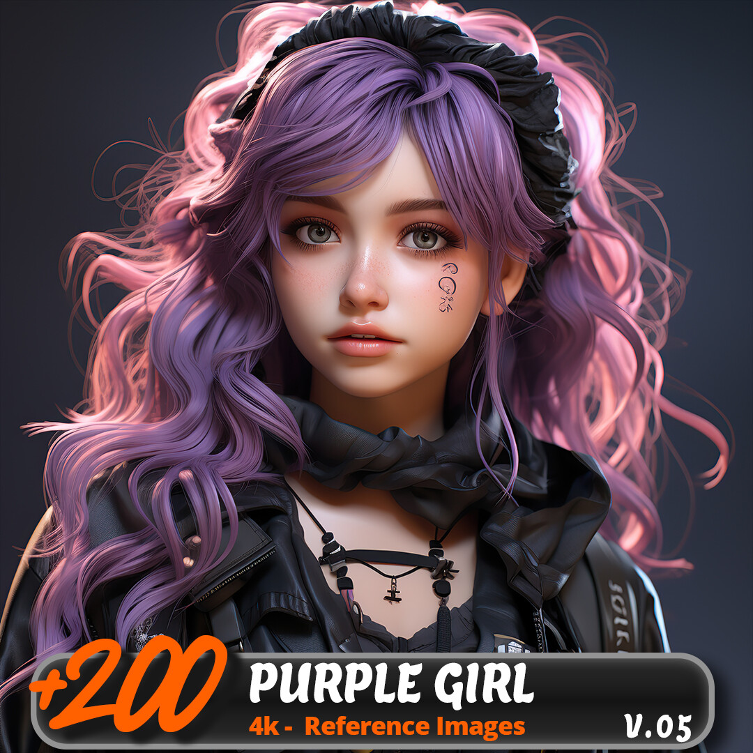 ArtStation - PURPLE GIRL VOL.05/ 4K/ Reference Image