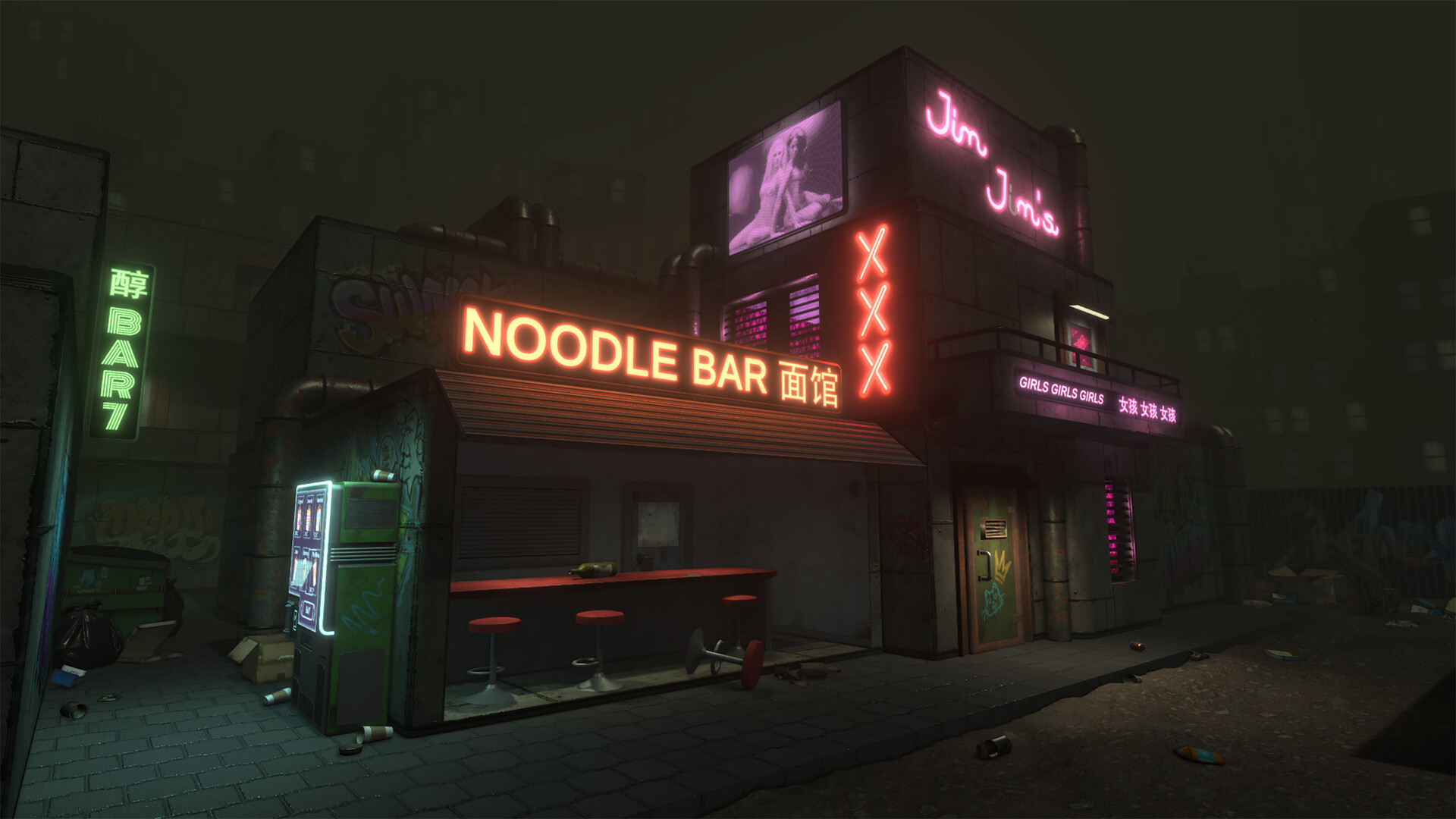 ArtStation - Cyberpunk Noodle Bar