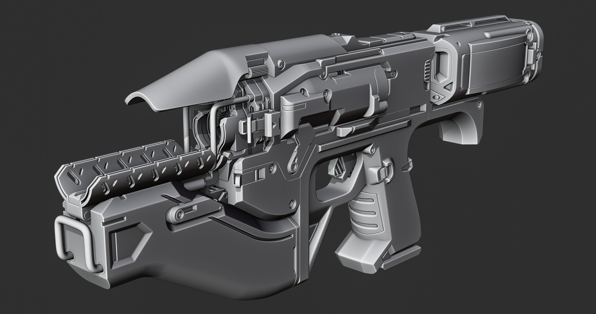 Derek Yu - 3D Modeling Sketches (Weapons and Helmet)